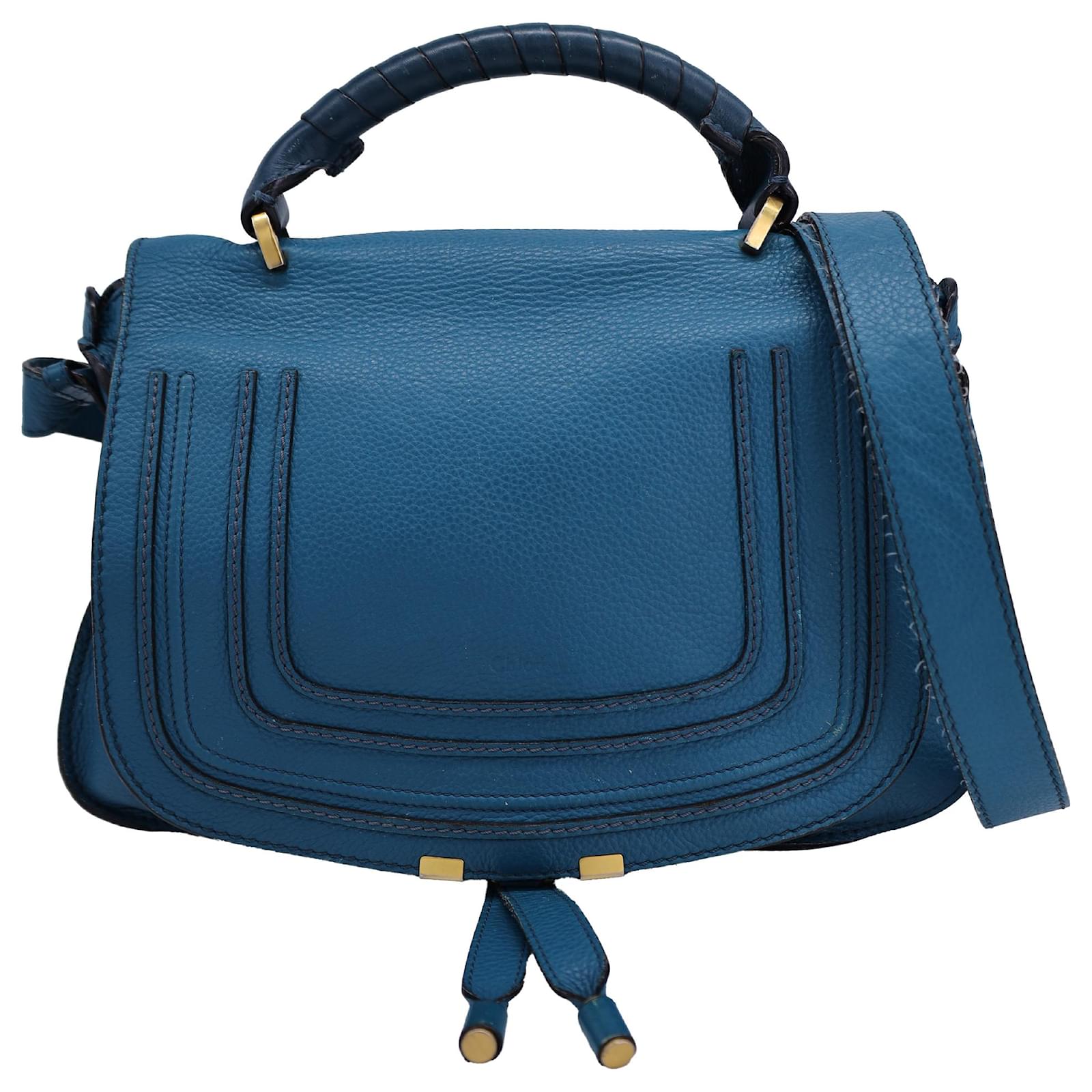 Chloé Chloe Medium Marcie Top Handle Bag in Blue Leather ref.1571397 ...