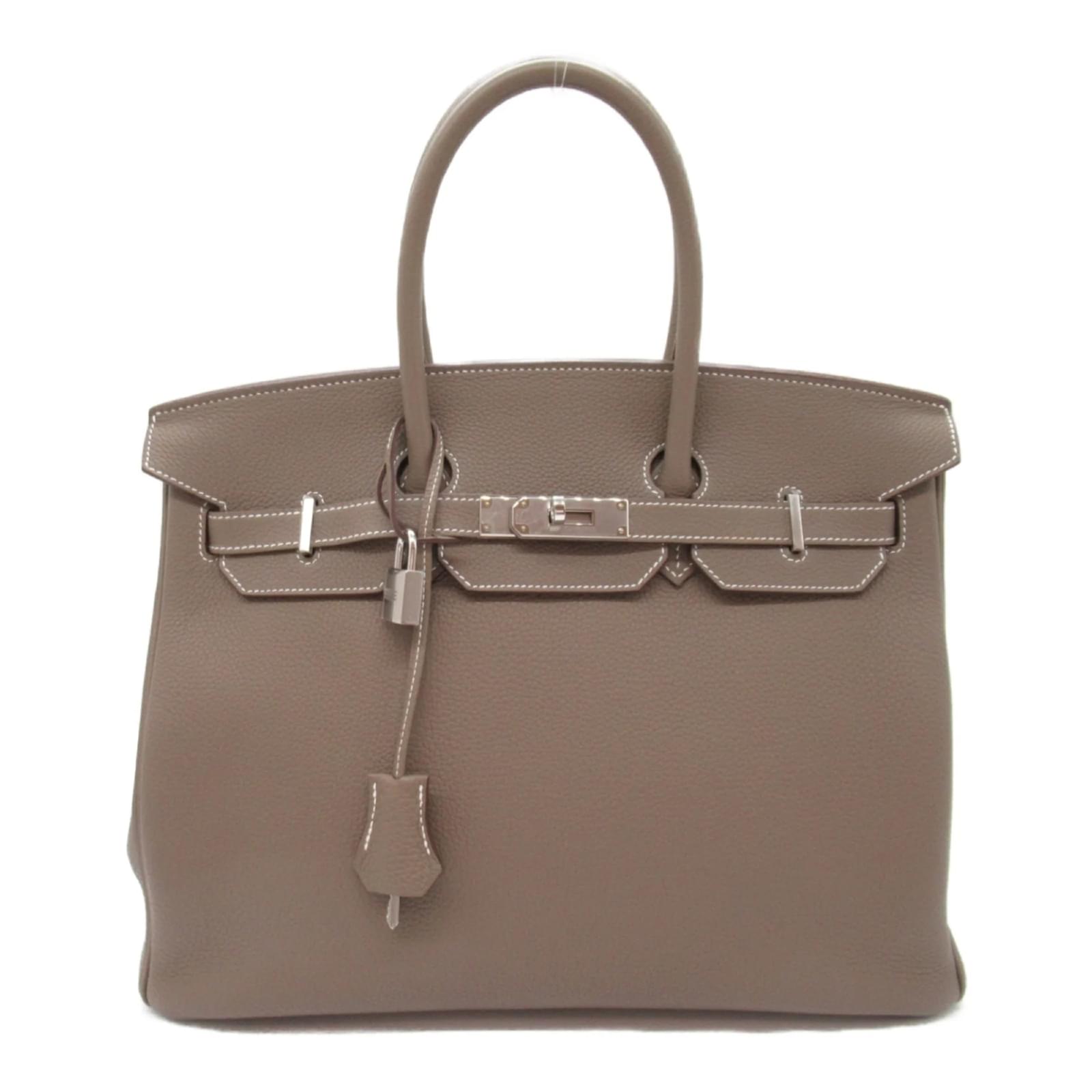 Hermès Hermes Birkin 35 Etoupe Handbag Beige Taupe Leather ref.1573344 - Joli Closet