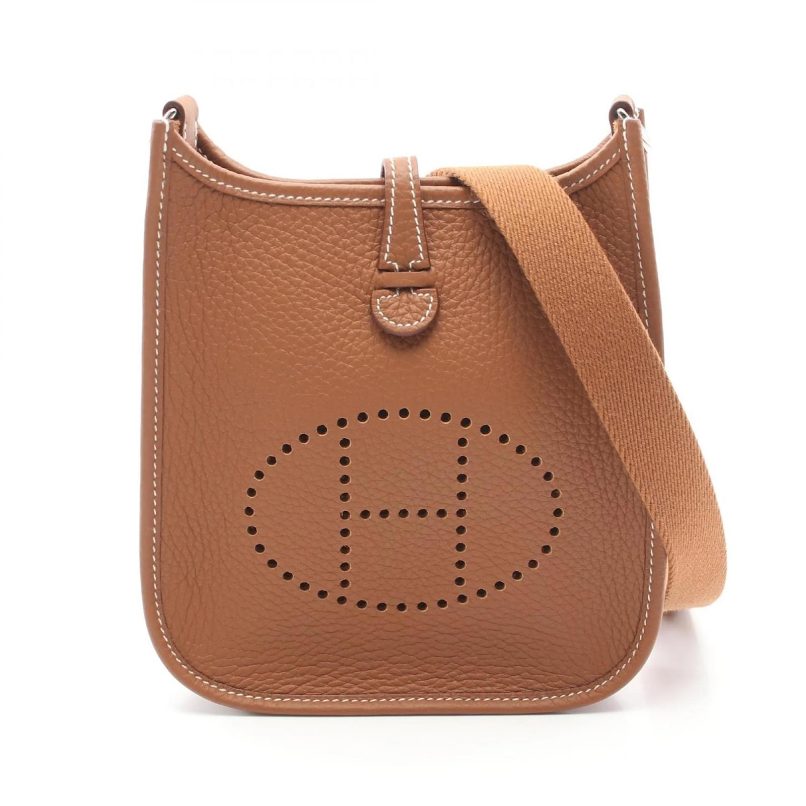 Hermès Hermes Mini Evelyn TPM Shoulder Bag Brown Leather ref.1573415 ...