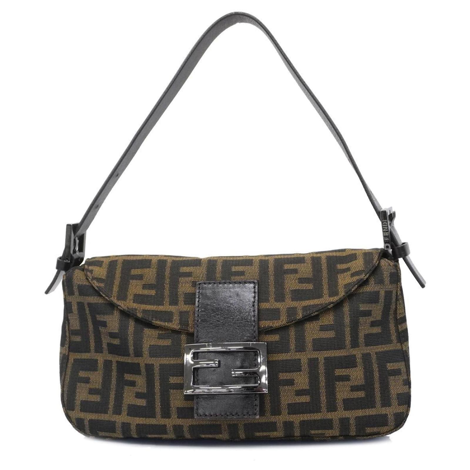 Fendi Handbag Zucca Mamma Bucket Brown Cloth ref.1573480 - Joli Closet