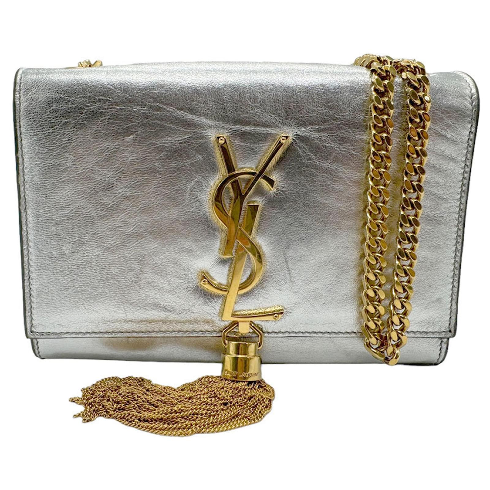 Saint Laurent Gold and Silver Leather Shoulder Bag (Sold) - Joli Closet