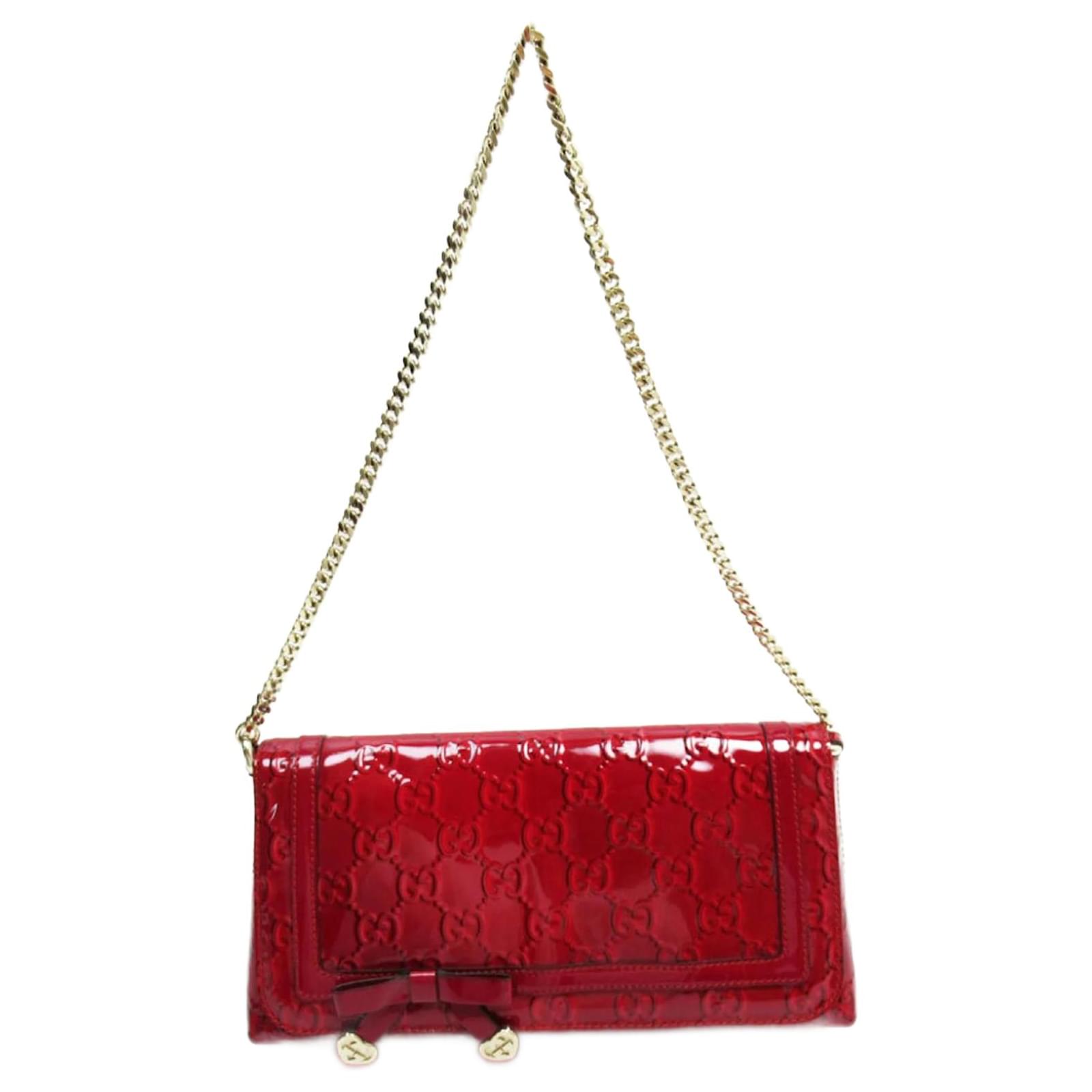 Gucci Dark Red Patent Leather Shoulder Bag ref.1573737 - Joli Closet