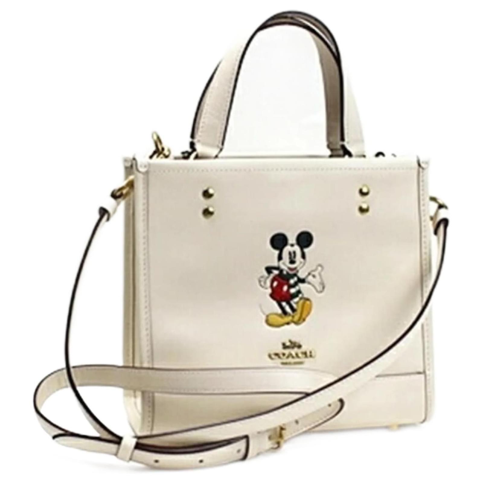Coach Disney Collaboration Shoulder Bag White Light brown Leather ref ...