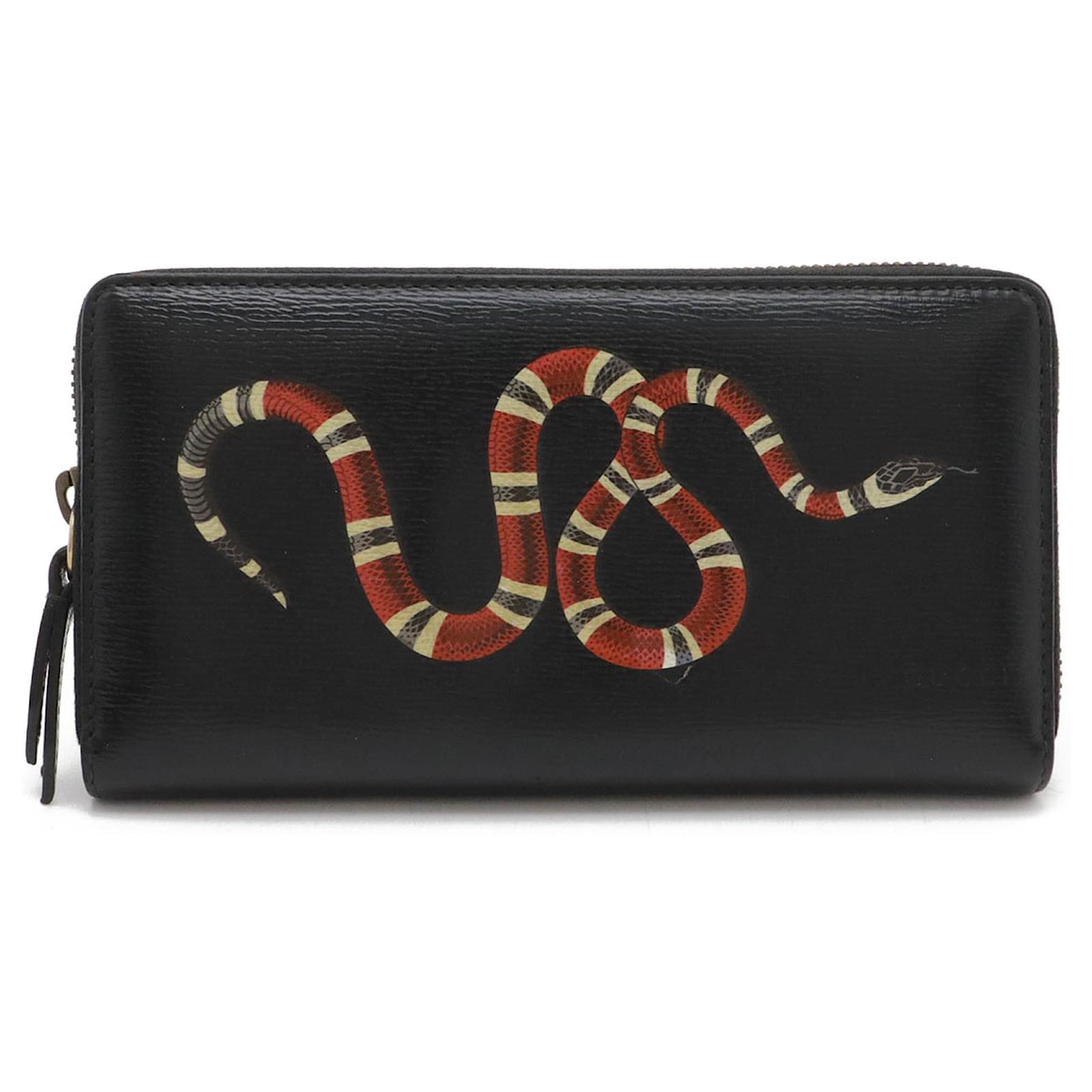 Gucci Long Wallet in Coated Leather Black Red ref.1575274 - Joli Closet