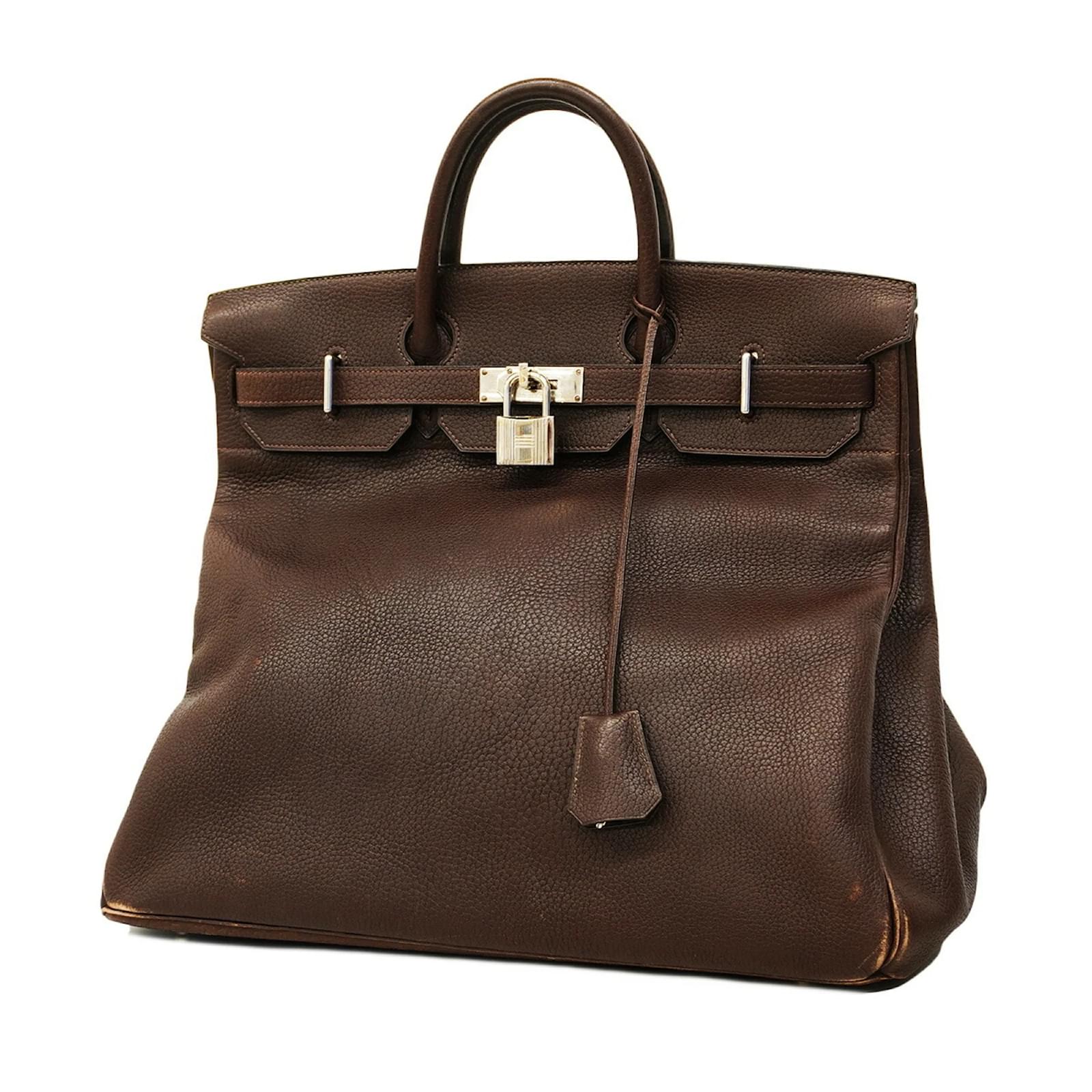 Hermès Hermes Handbag Haute Couture 45 in Havane Brown Leather ref ...