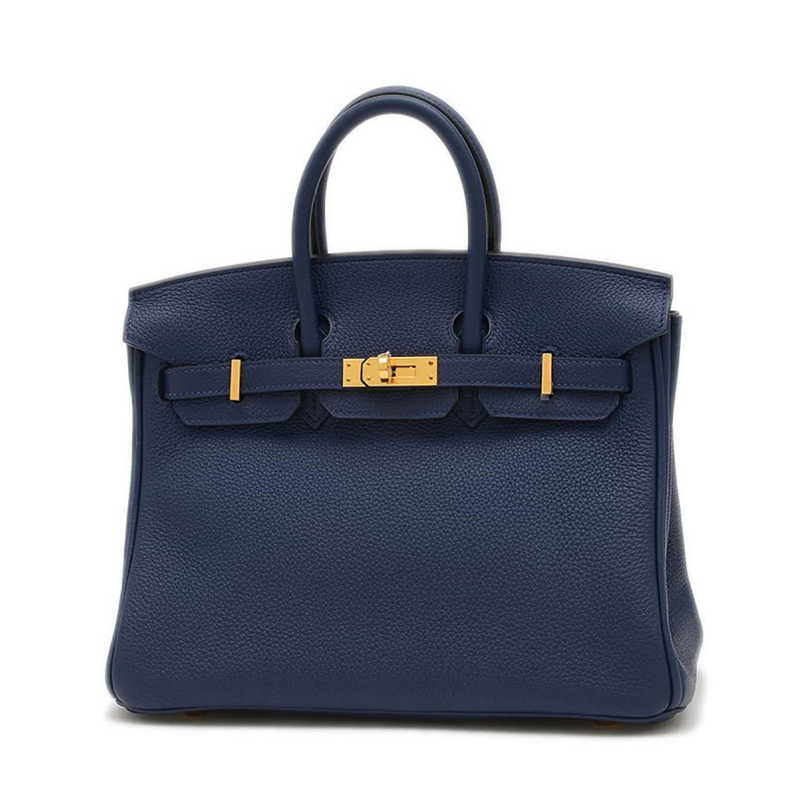 Hermès Hermes Birkin 25 Handbag in Togo Blue Sapphire Leather ref ...