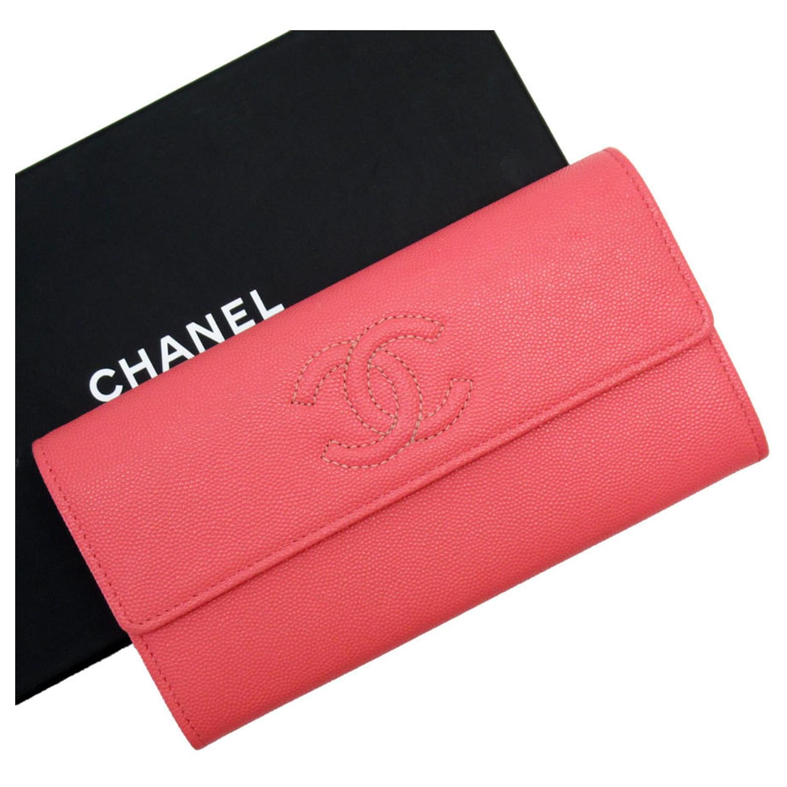 Chanel Coco Mark Long Wallet in Pink Caviar Leather ref.1577189 - Joli ...