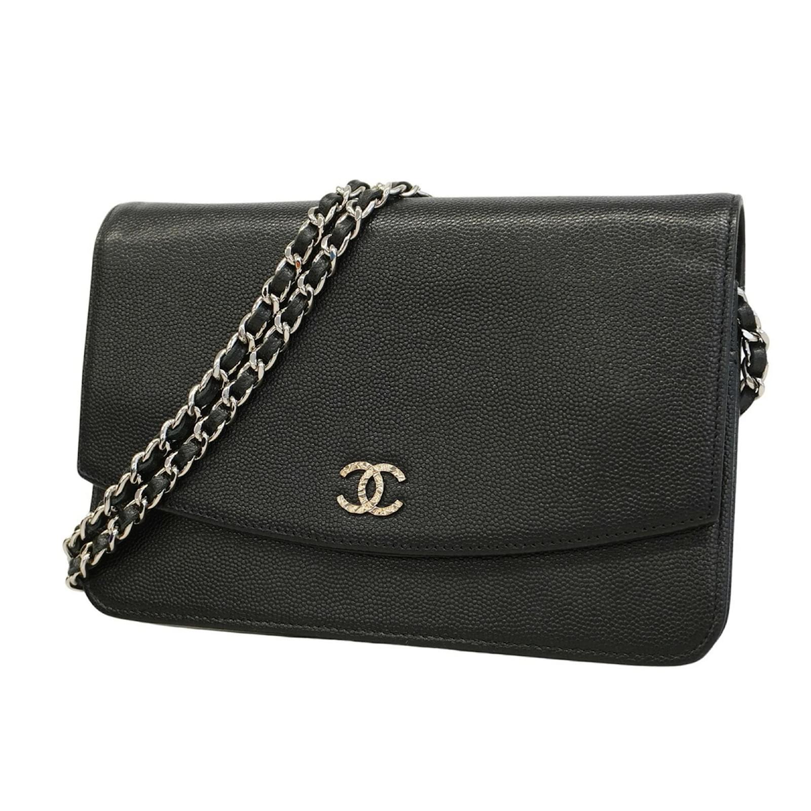 Chanel Black Caviar Leather Shoulder Wallet ref.1577491 - Joli Closet