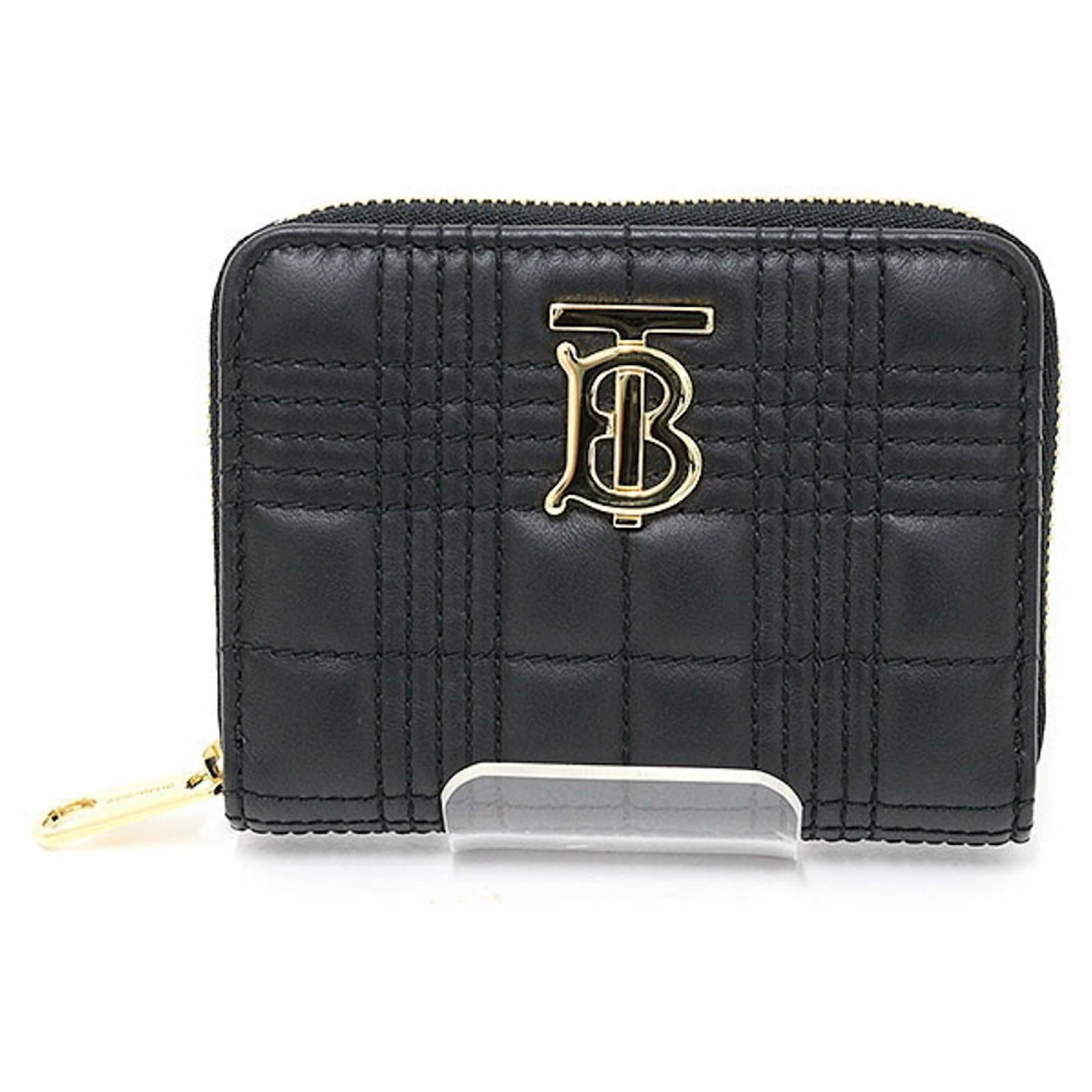 Burberry Lola Mini Zip Wallet Black Pink White Yellow Leather ref ...