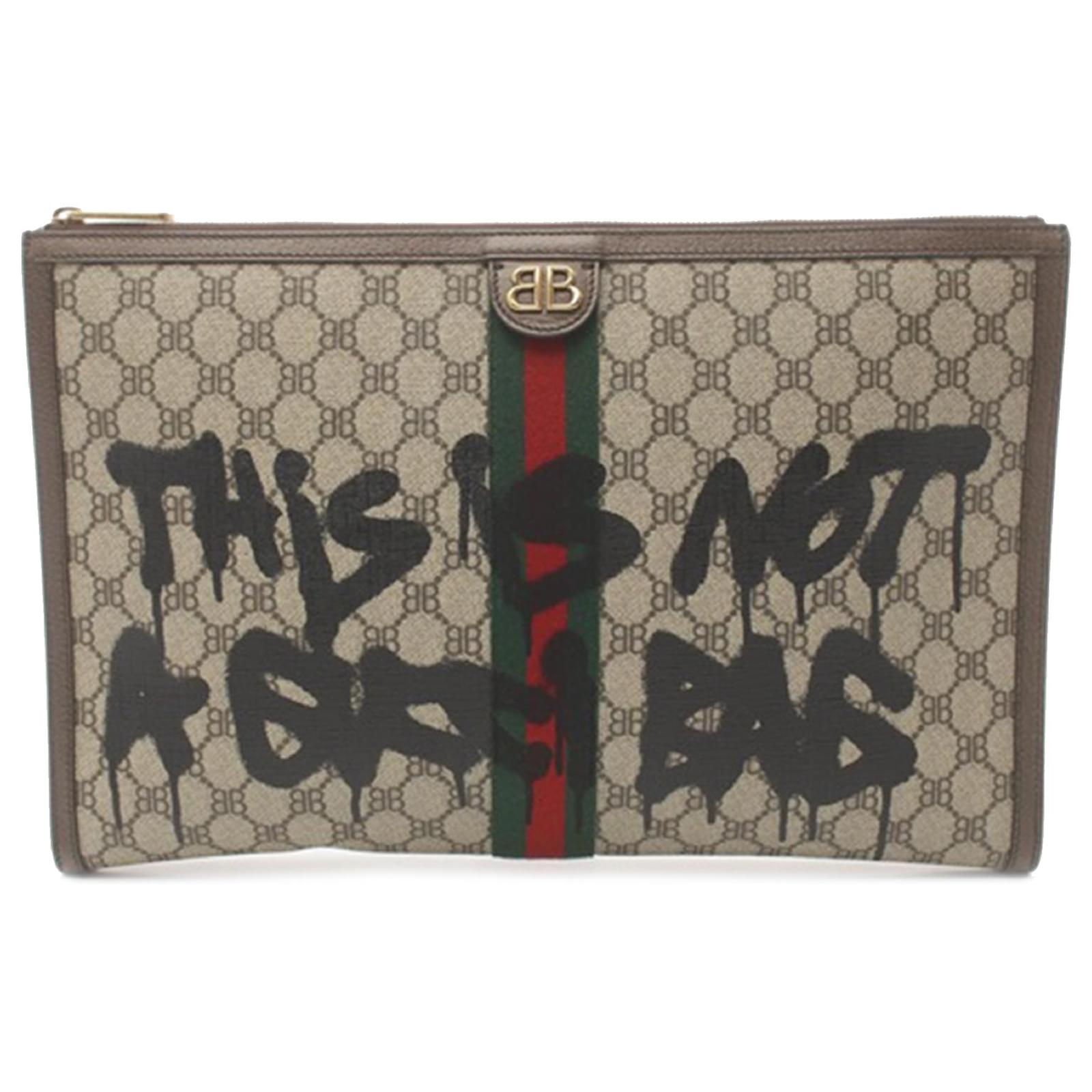 Balenciaga Brown Gucci The Hacker Project Graffiti BB Supreme Clutch ...