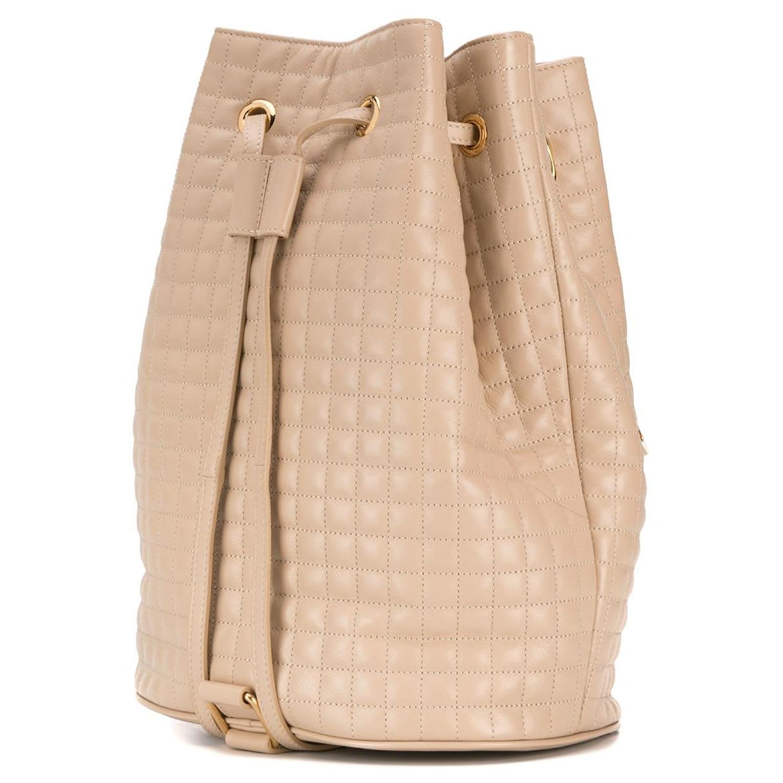 Céline CELINE Mini C Quilted Backpack White Leather ref.1580393 - Joli ...