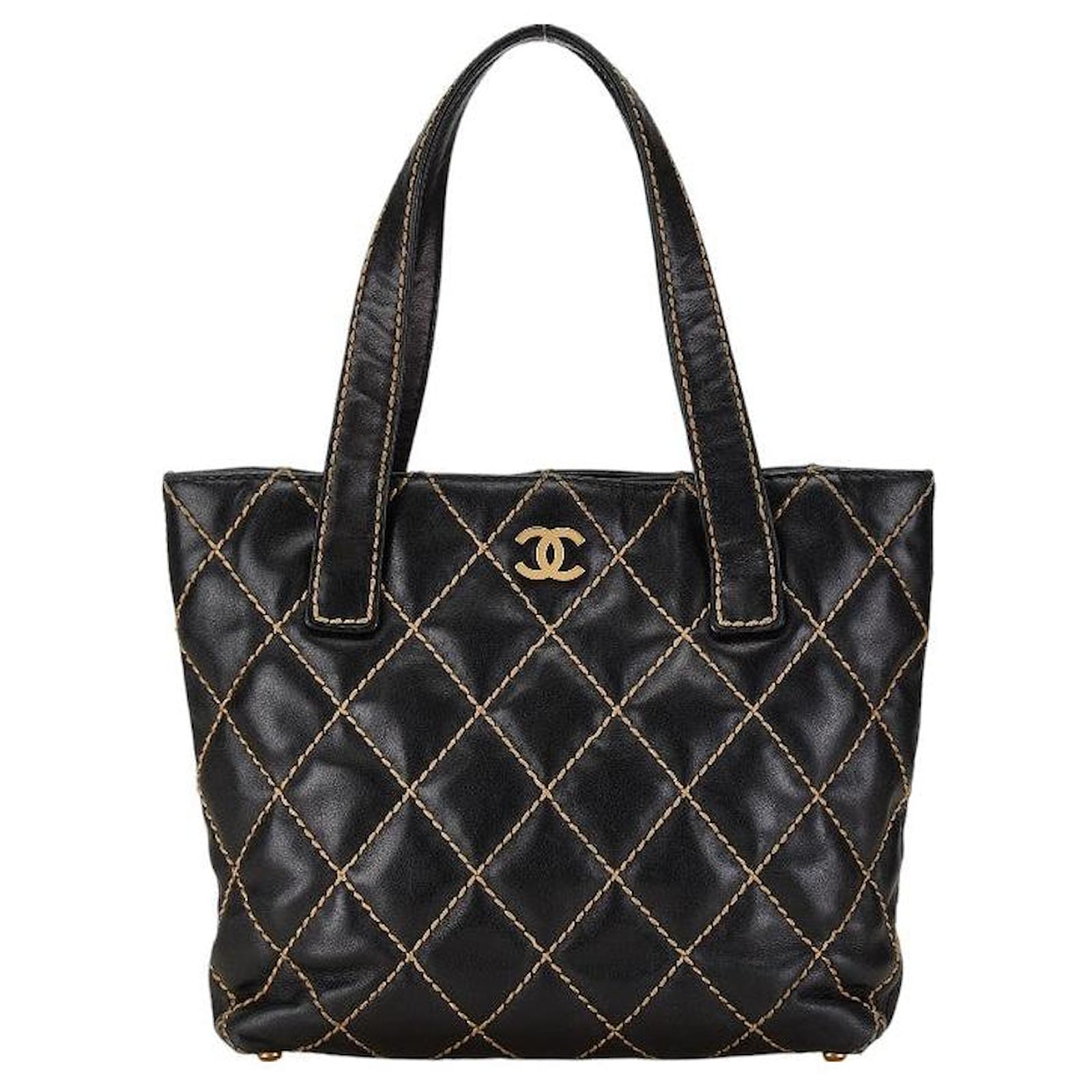 Chanel Coco Mark Matelasse Wild Stitch Lambskin 2way Bag Blue Leather ...