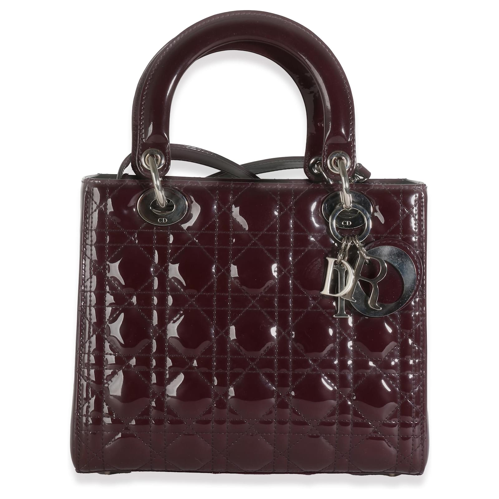 Christian Dior Purple Patent Cannage Medium Lady Dior Patent leather ...