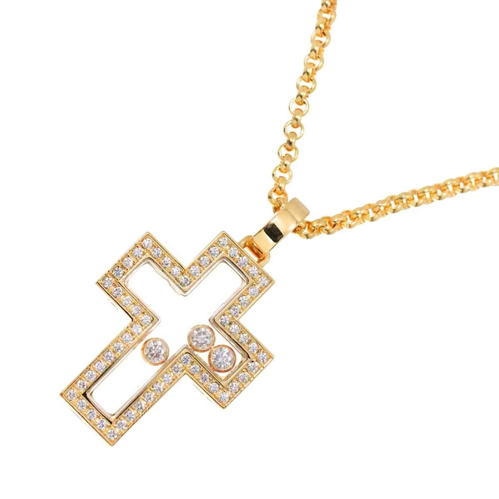 Chopard Happy Diamond Cross Necklace Yellow gold ref.1584054 - Joli Closet