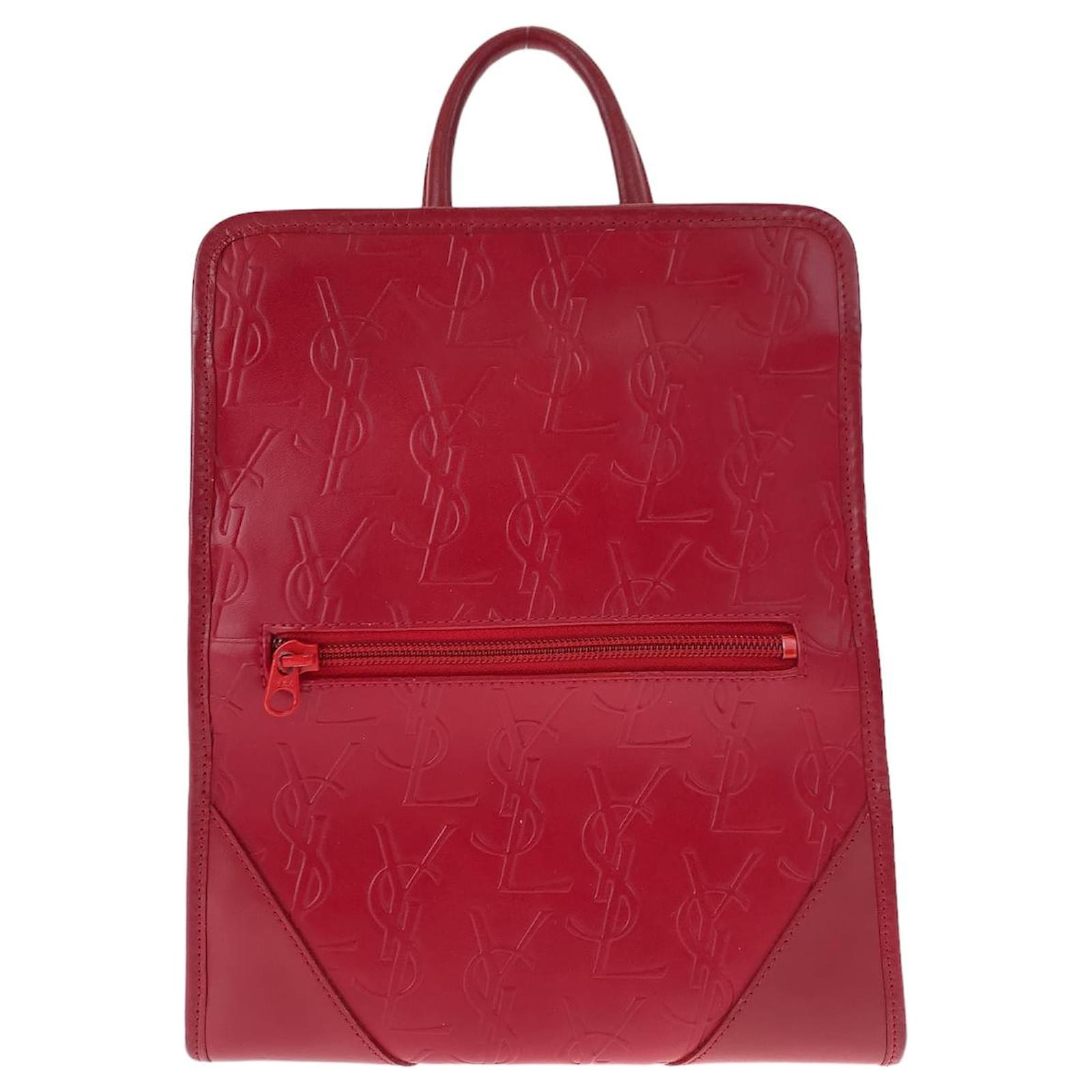 Yves Saint Laurent Vintage Red Leather Backpack ref.1585933 - Joli Closet