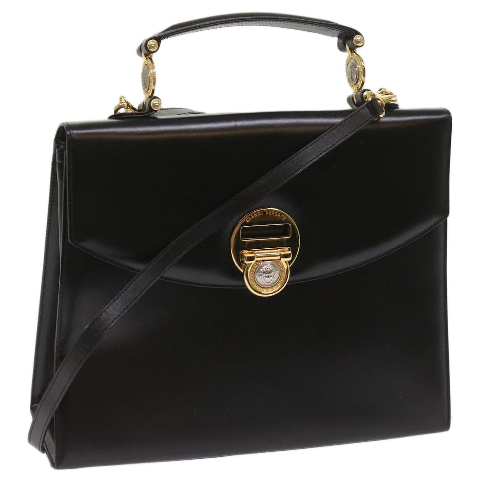 GIANNI Versace Hand Bag Leather way Black ref.1586729 - Joli Closet
