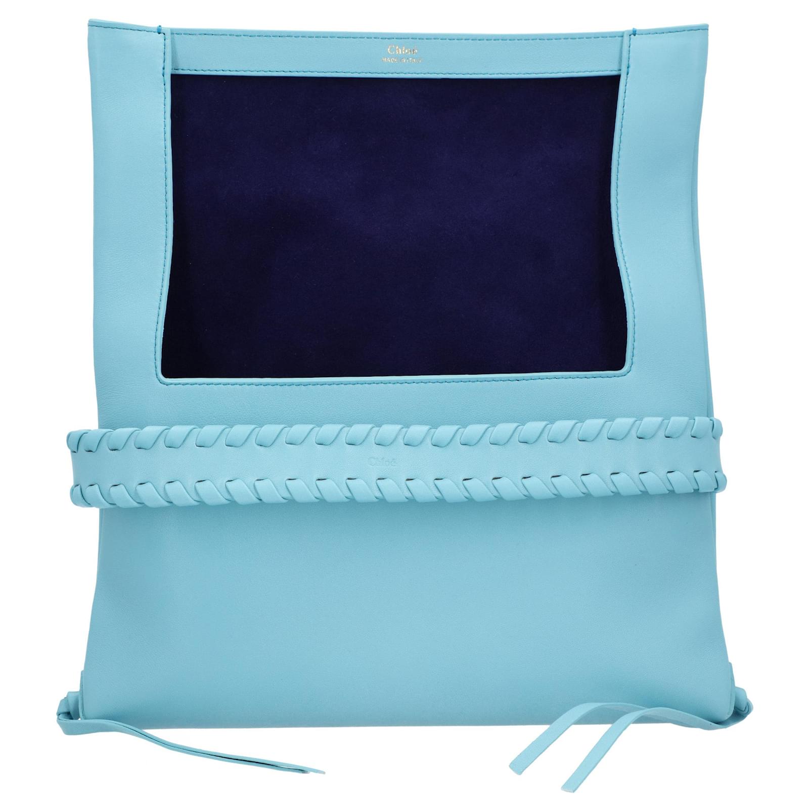 Chloé Mony Clutch Bag Blue Leather ref.1586776 - Joli Closet