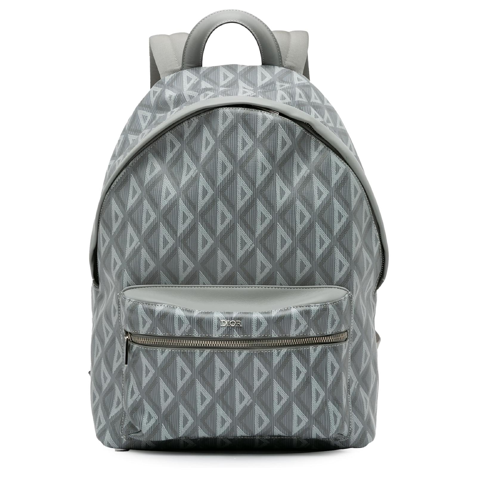 Dior Gray CD Diamond Rider Zipped Backpack Brown Cloth Cloth ref ...