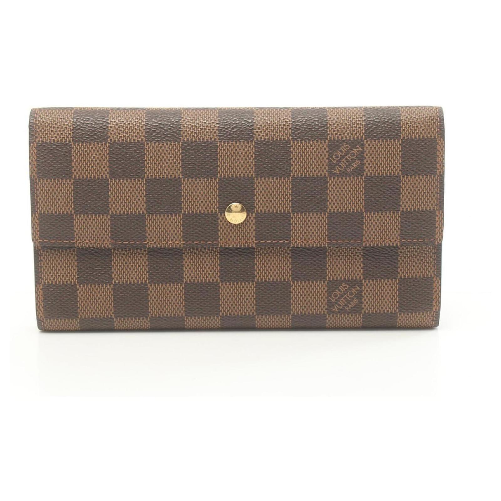 Louis Vuitton Tri-fold Long Wallet Brown Leather Plastic ref.1587672 ...