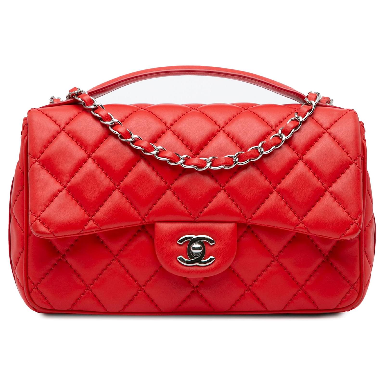 Chanel Red Medium Easy Carry Flap Satchel Leather ref.1590080 - Joli Closet
