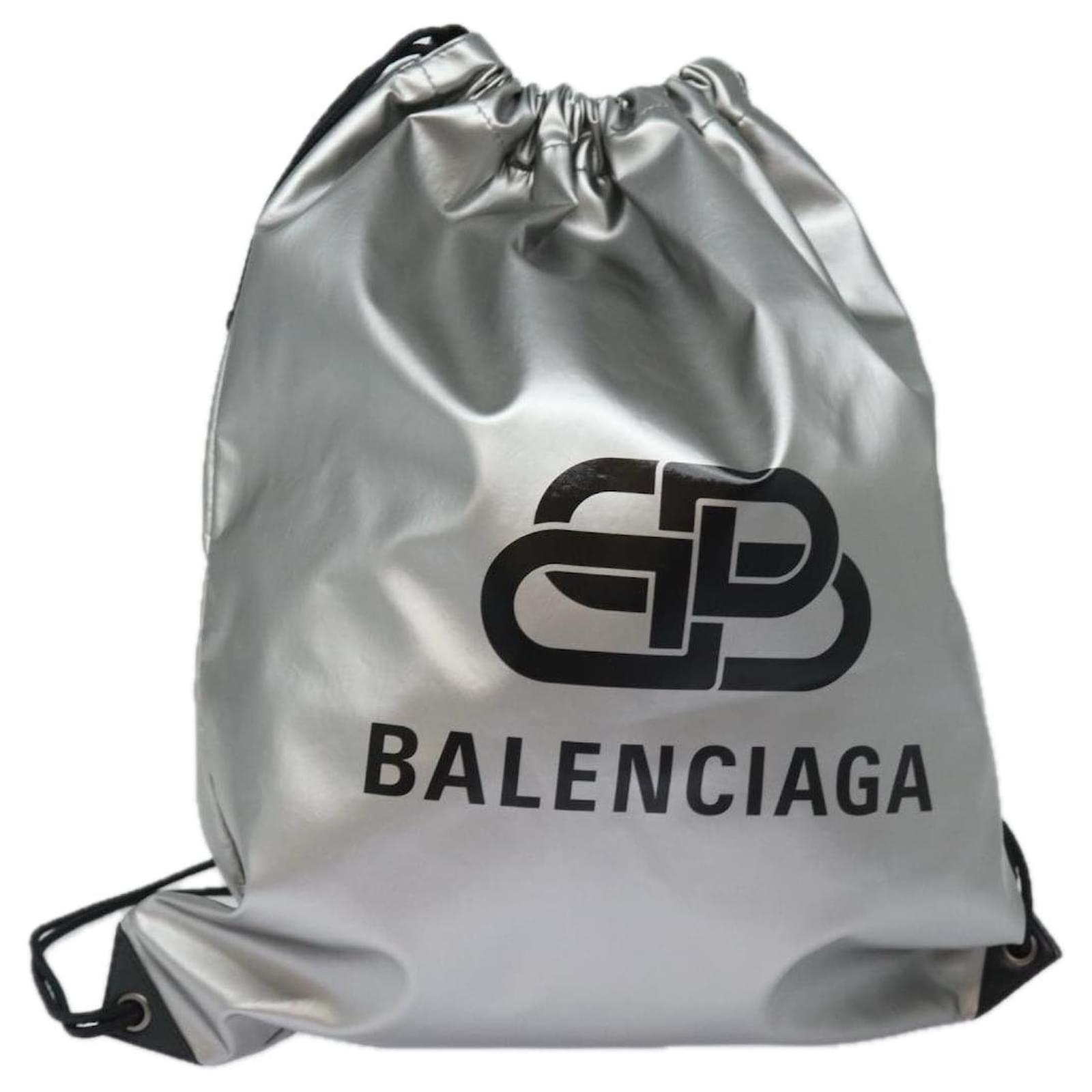 Balenciaga Bb Explorer Backpack Nylon Silver Silvery Metallic ref ...