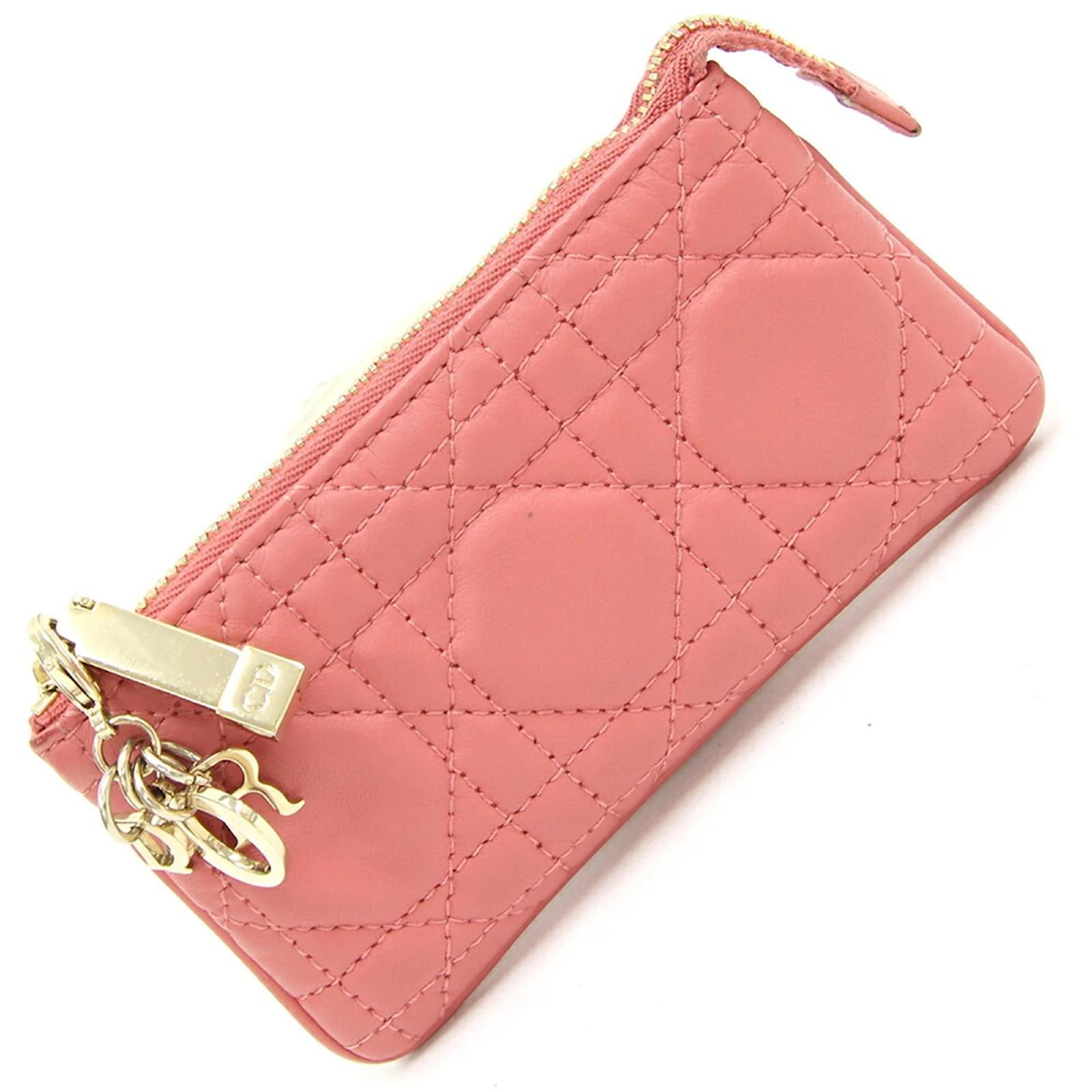 Christian Dior Pink Leather Coin Purse ref.1591384 - Joli Closet