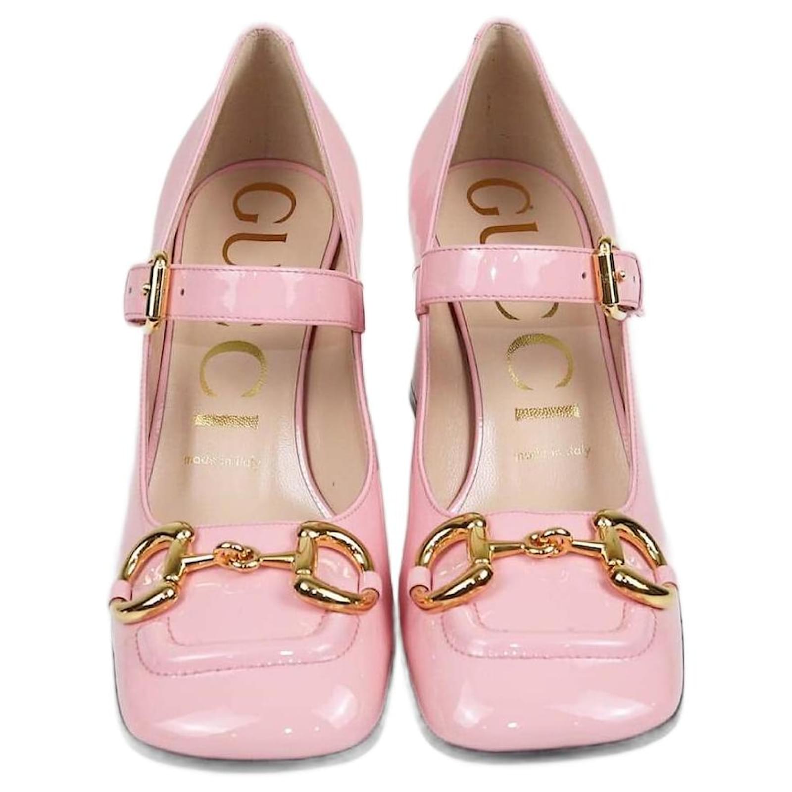 Gucci Pink Mid Heel Horsebit Pumps Leather ref.1594642 - Joli Closet