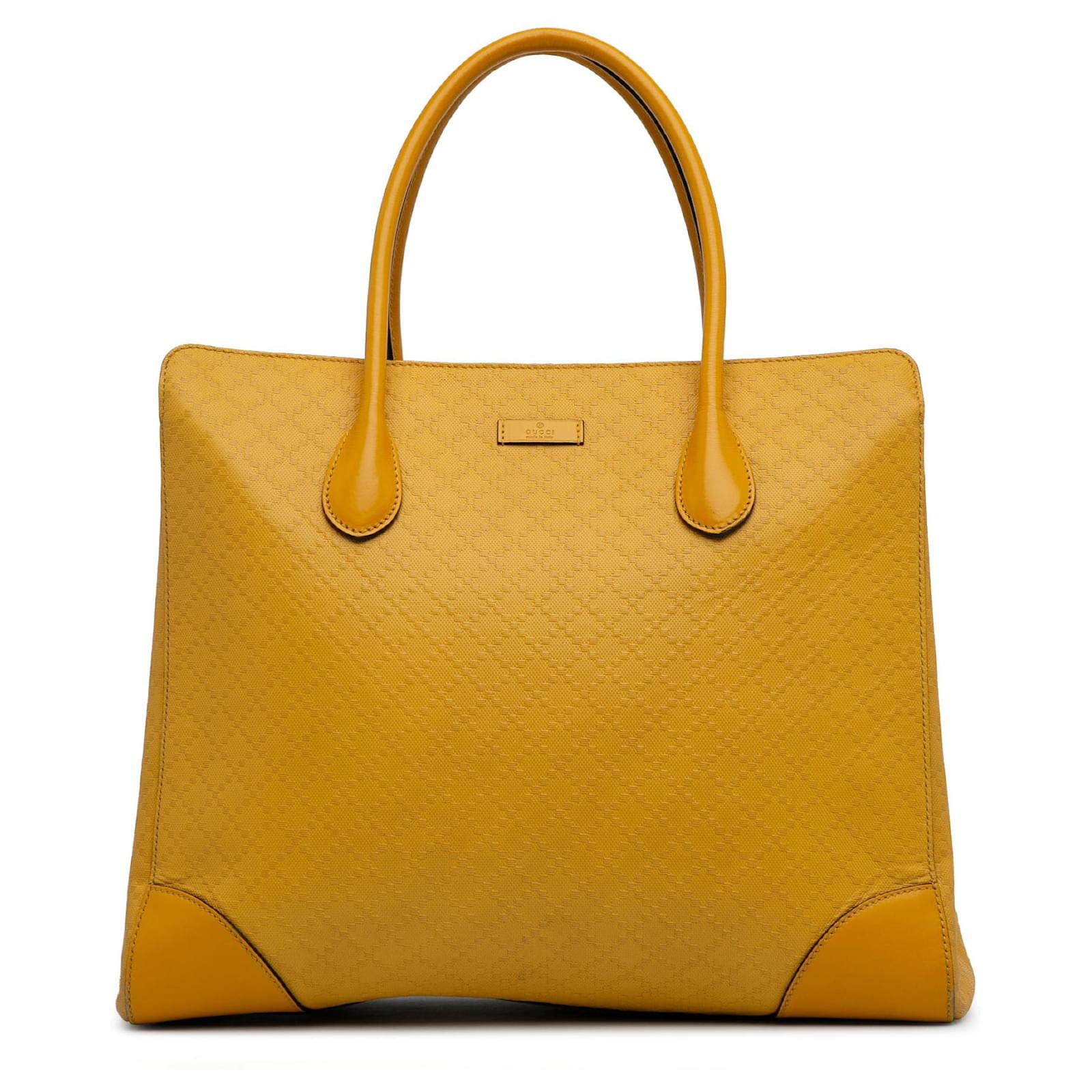 Yellow Gucci Diamante Bright Leather Tote ref.1597429 - Joli Closet