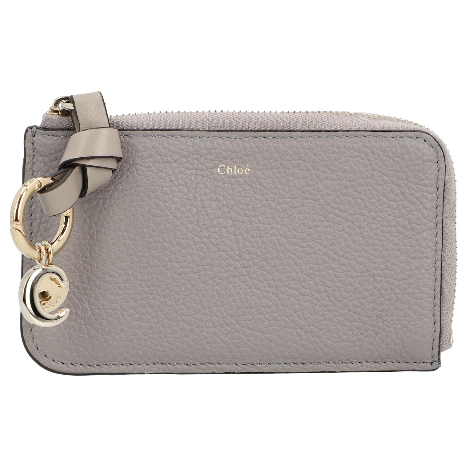 Chloé Alphabet C Logo Wallet Grey Leather Pony-style calfskin ref ...