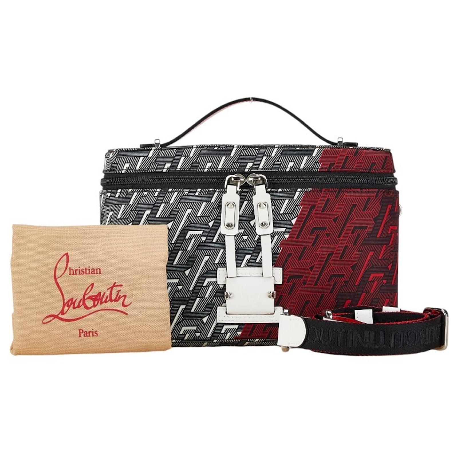 Christian Louboutin Rubiclic Handbag Black Red Leather Nylon ref ...