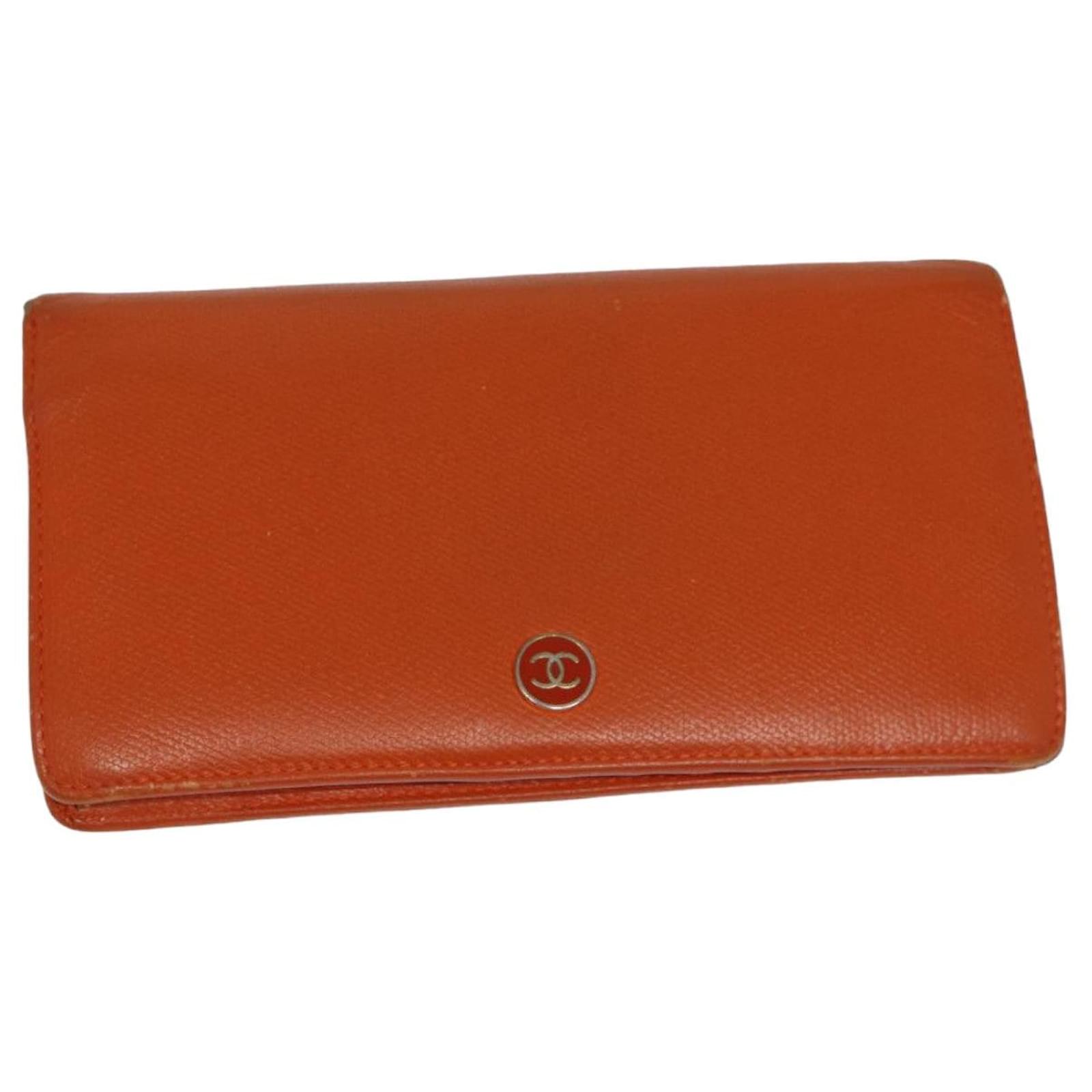 Chanel Coco Mark Wallet Leather Orange Cc ref.1599033 - Joli Closet