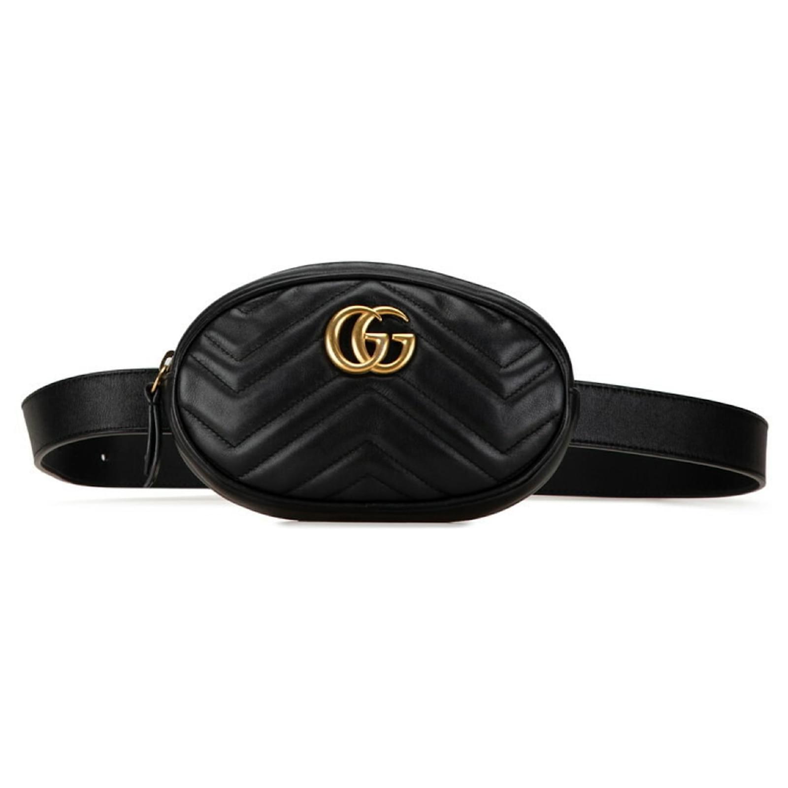 Gucci GG Marmont Black Leather Fanny Pack ref.1599644 - Joli Closet