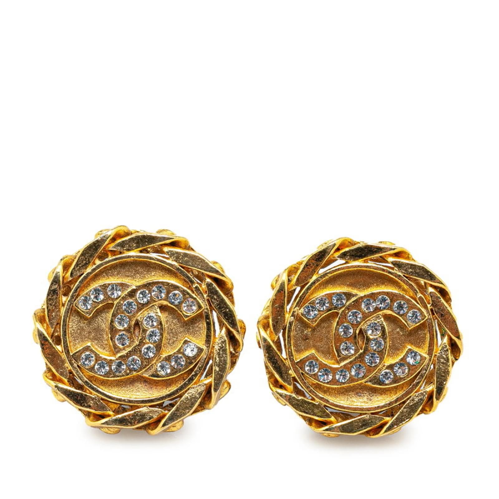Chanel Coco Mark Chain Earrings Golden ref.1600722 - Joli Closet