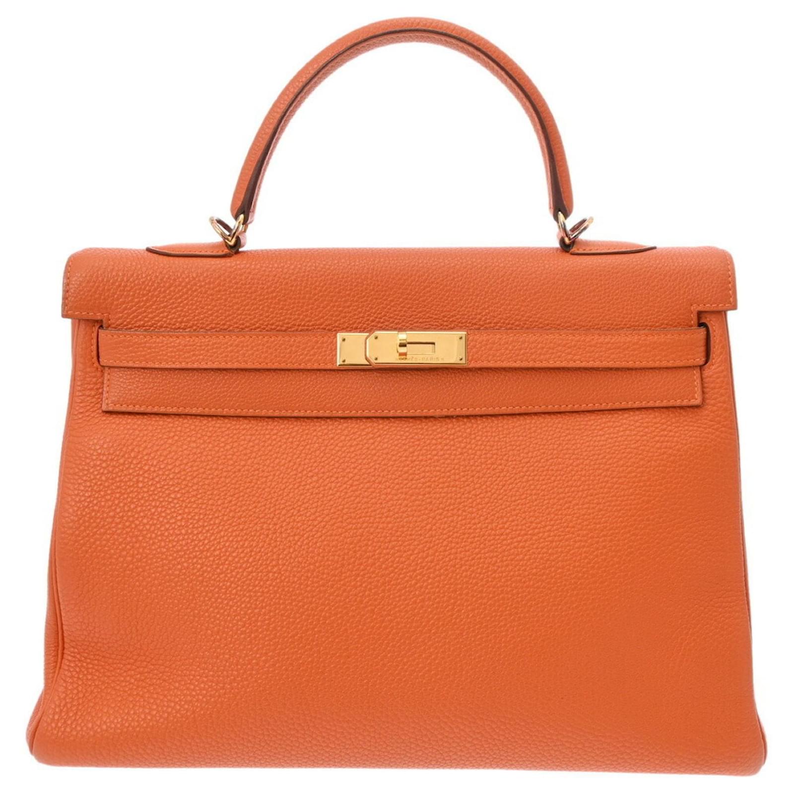 Hermès Kelly 35 Orange Leather ref.1601412 - Joli Closet