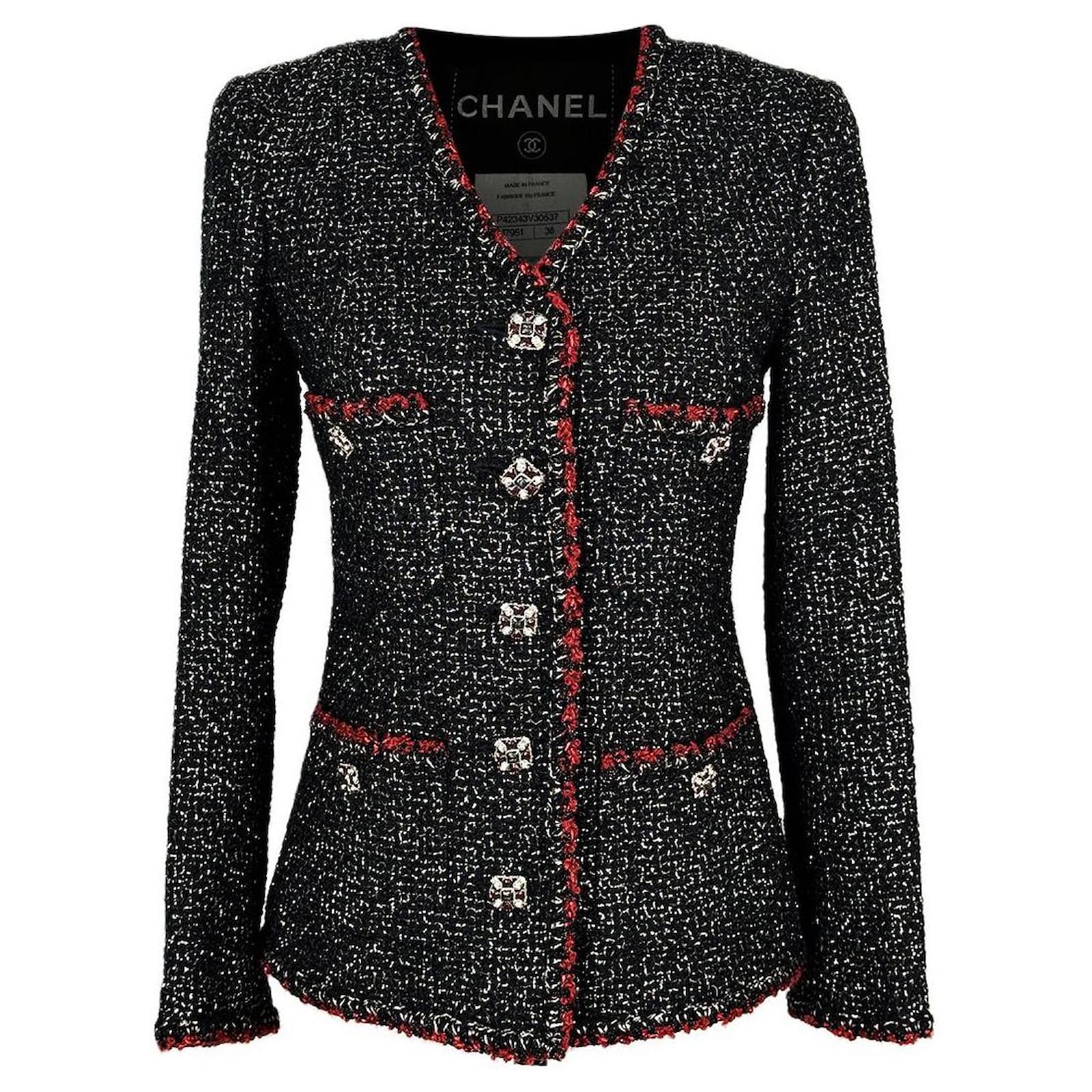 Chanel New Legendary Jewel Buttons Black Tweed Jacket ref.1602382 ...