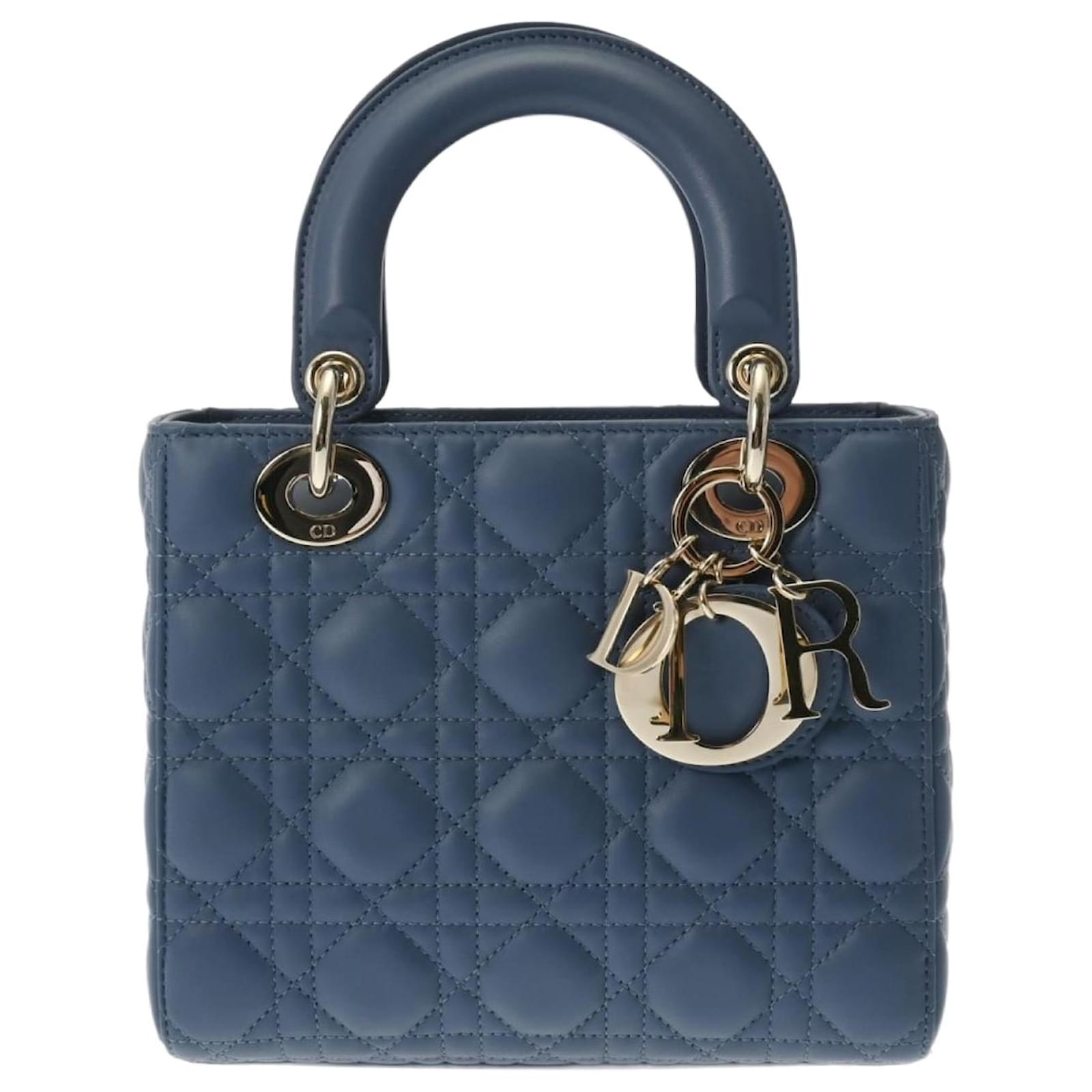 Christian Dior Lady Dior MyABCDIOR Blue Handbag Leather ref.1607794 ...