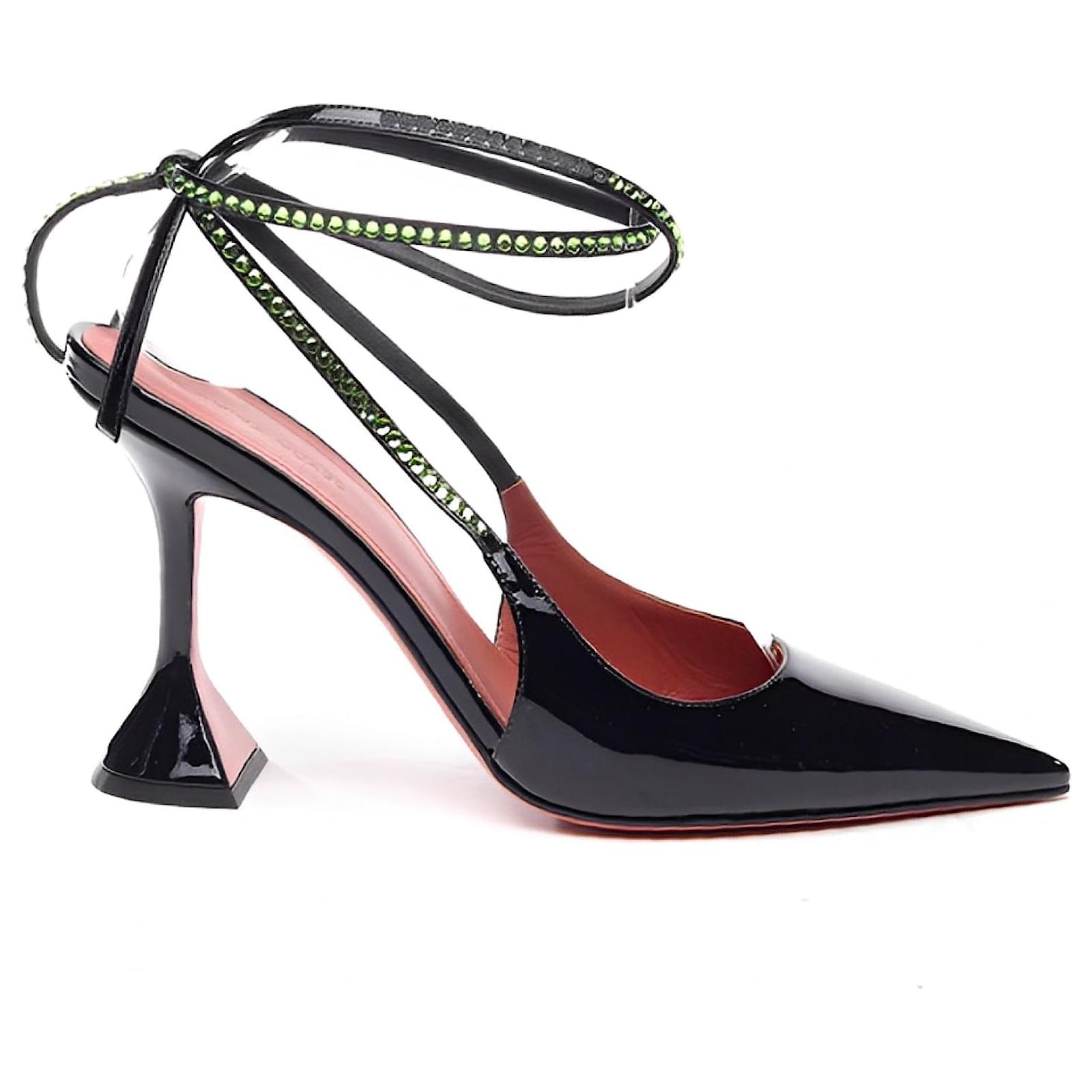 Amina Muaddi Sandals Black Leather ref.1609994 - Joli Closet