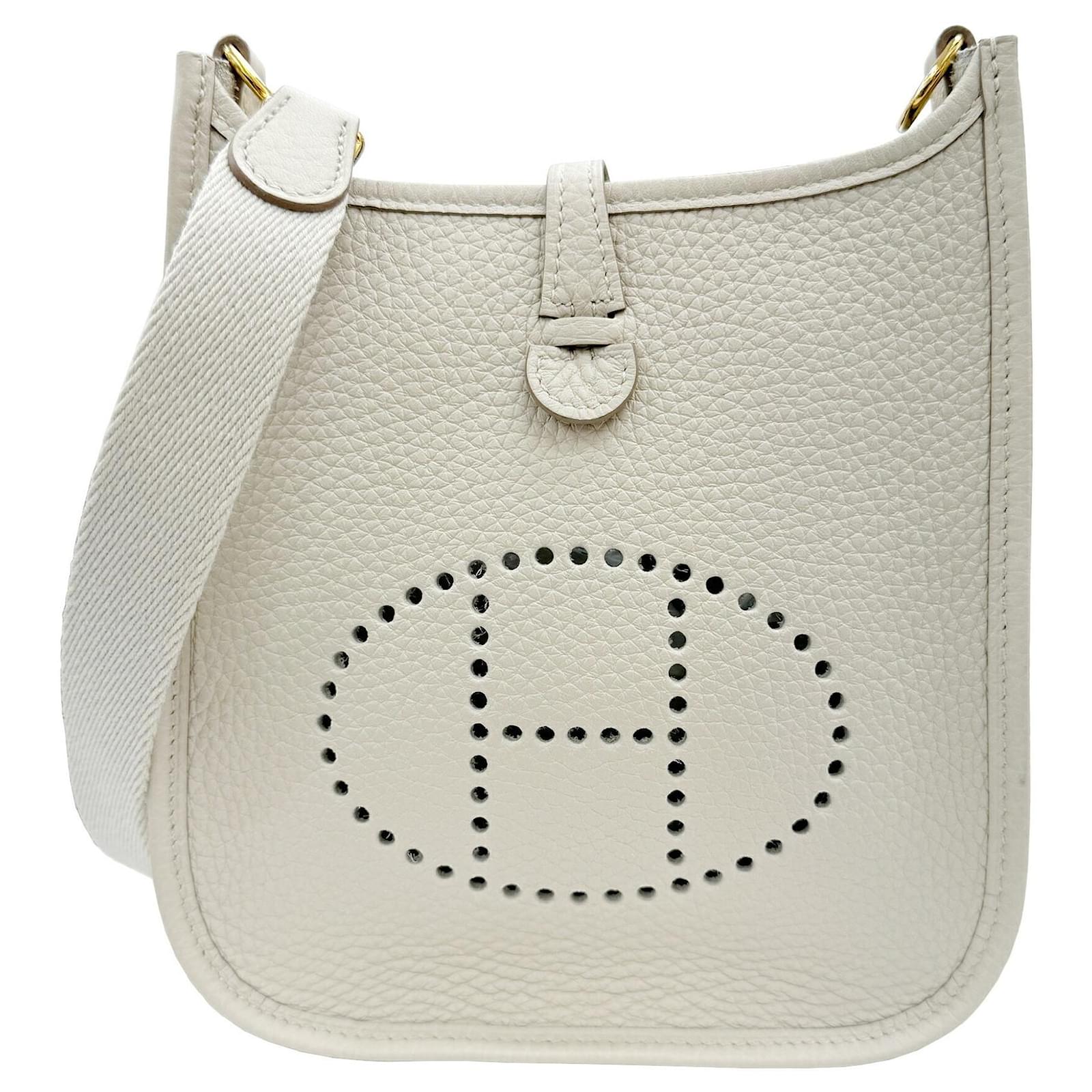 Hermès Hermes Evelyn TPM Handbag in Ivory Cream Leather ref.1610800 ...