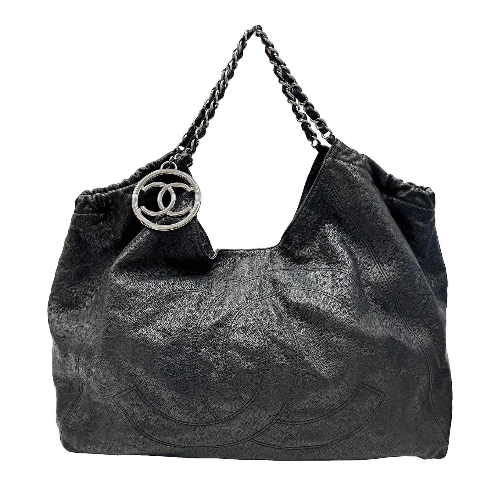 Chanel Coco Mark Handbag Shoulder Bag Black Leather ref.1610923 - Joli ...