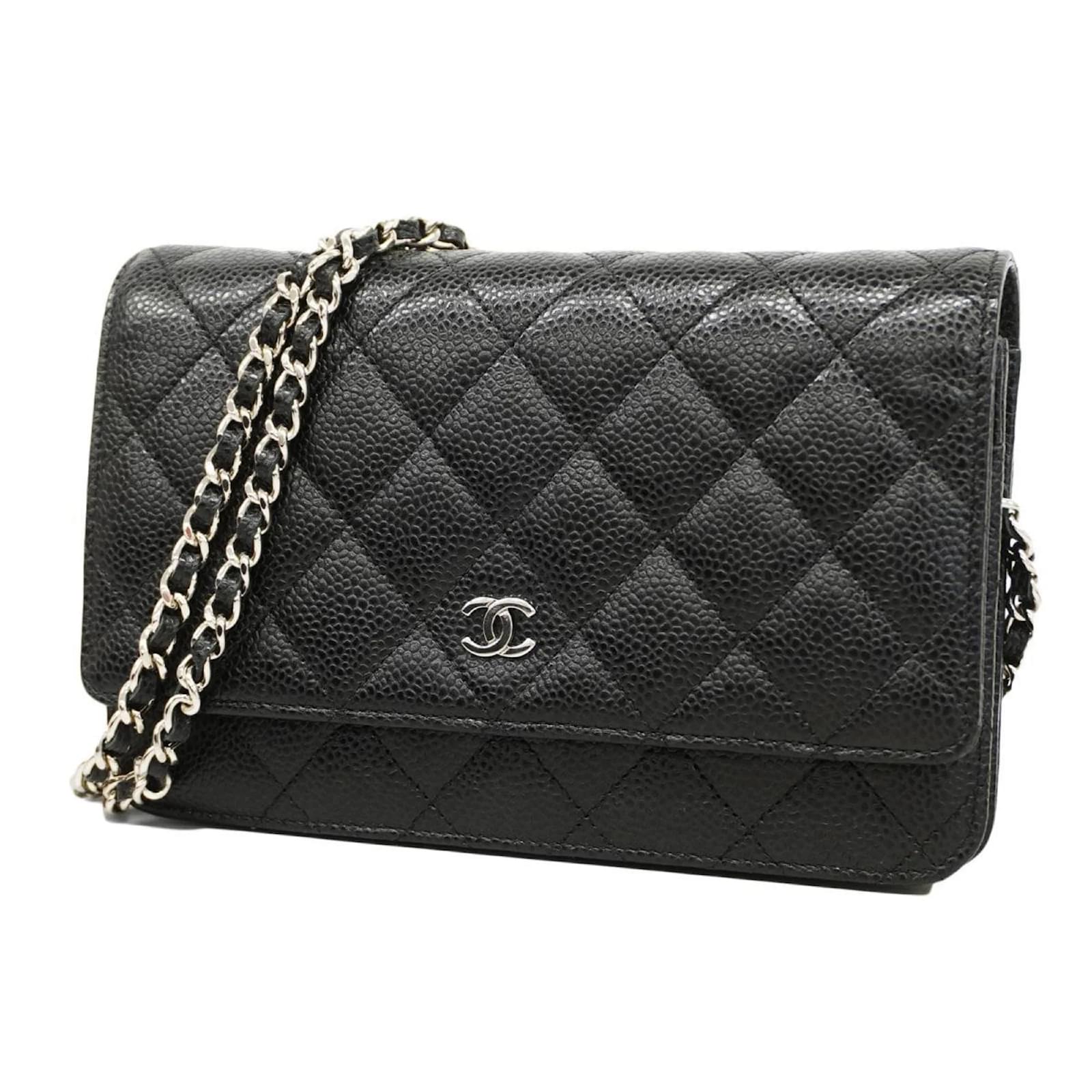 Chanel Black Caviar Leather Shoulder Wallet ref.1611860 - Joli Closet