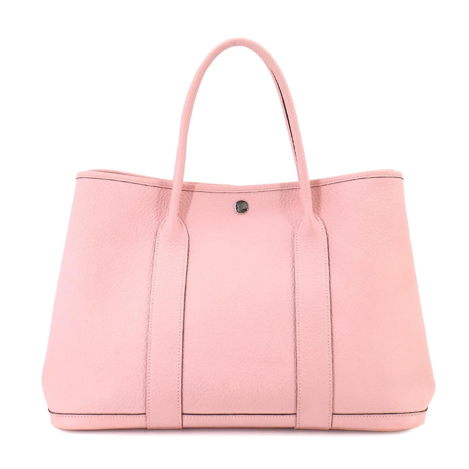 Hermès Hermes Garden PM Vache Country Rose Sakura Tote Bag Pink ref ...