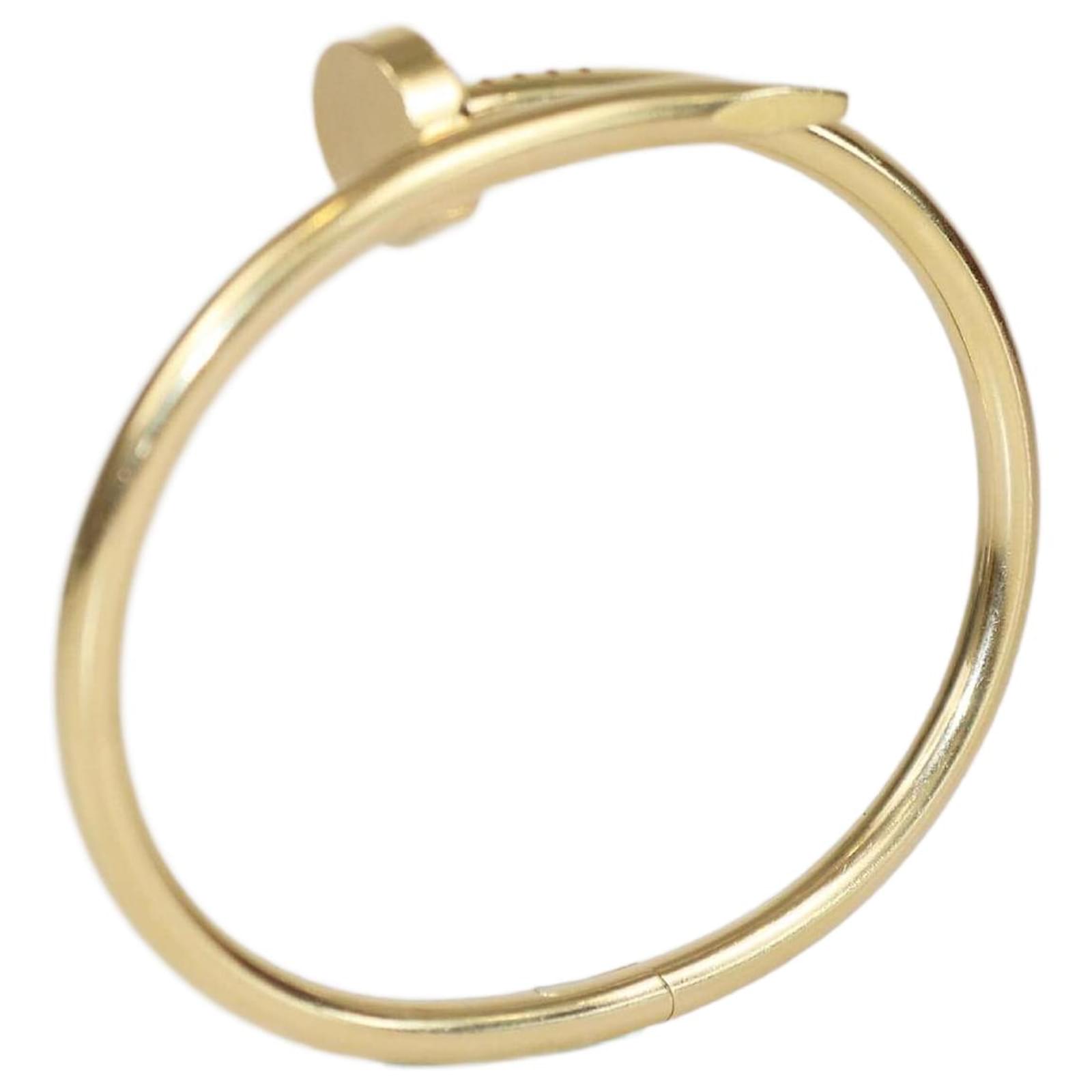 Cartier Juste Un Clou 18K Yellow Gold Bracelet Size 16 Golden Metal ref ...