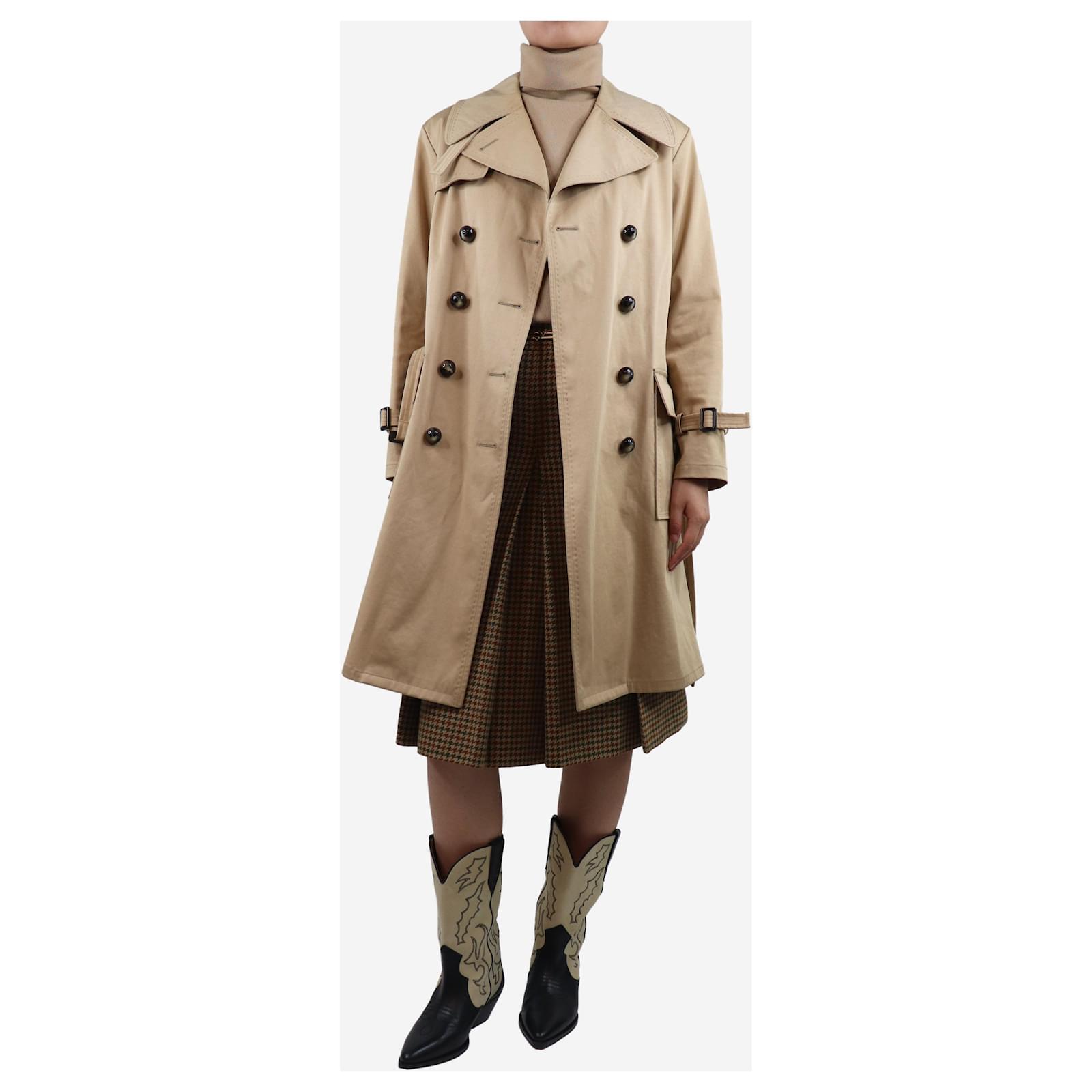 Giorgio Armani Trench coat ceinture a double boutonnage neutre taille UK 8 Coton ref.1612962 Joli Closet