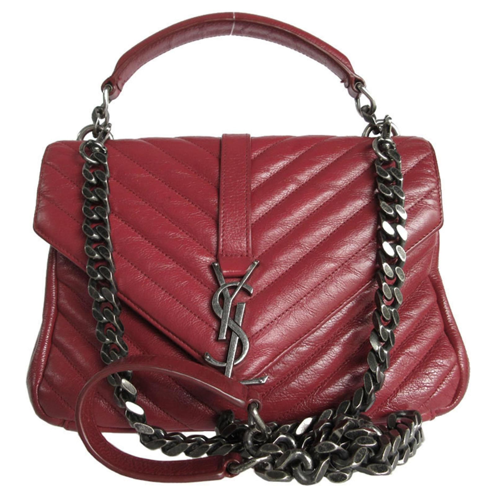 Saint Laurent Ysl Line Red Leather ref.JC1613618 (Sold) - Joli Closet