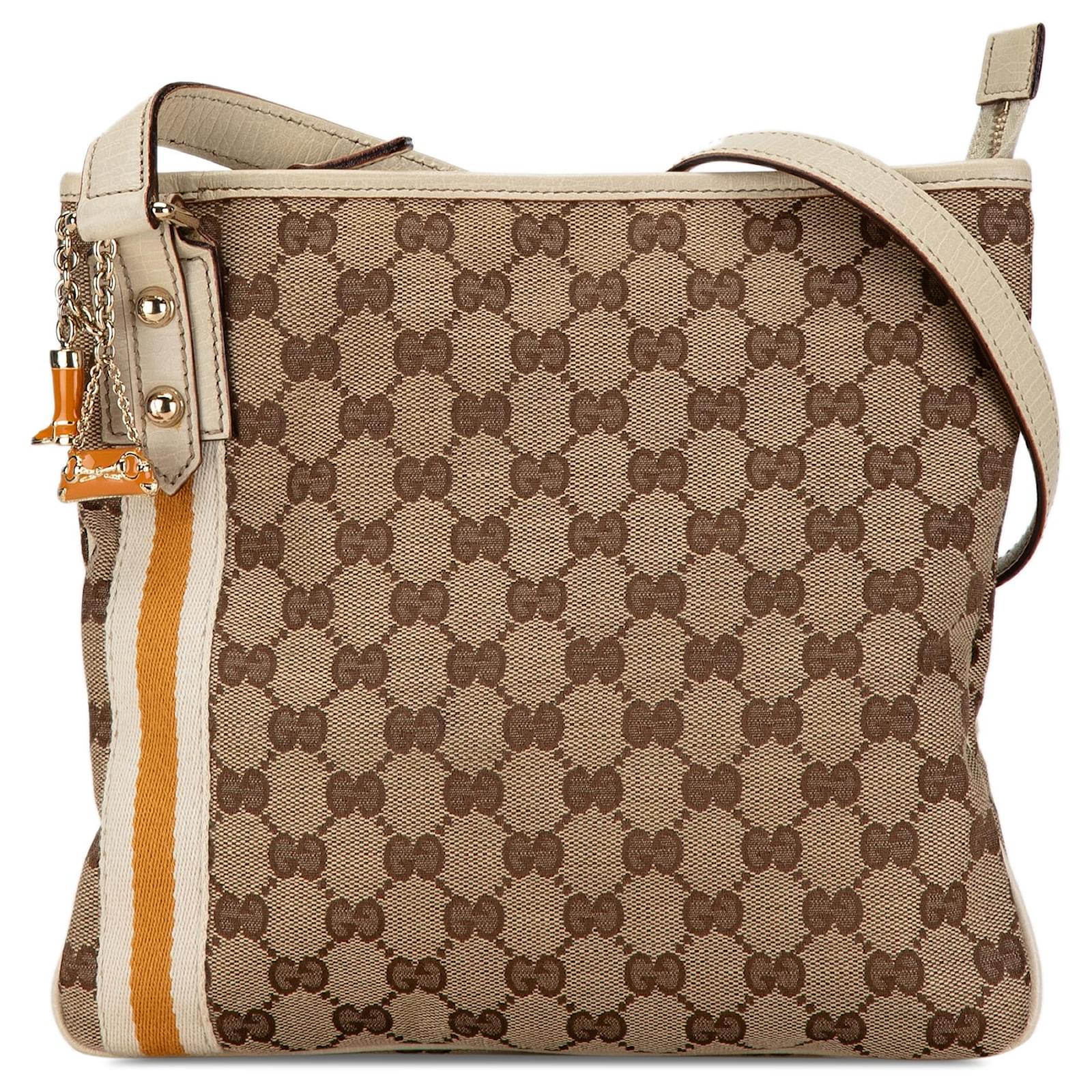 Gucci Brown GG Canvas Jolicoeur Crossbody Pony-style calfskin Cloth ref ...