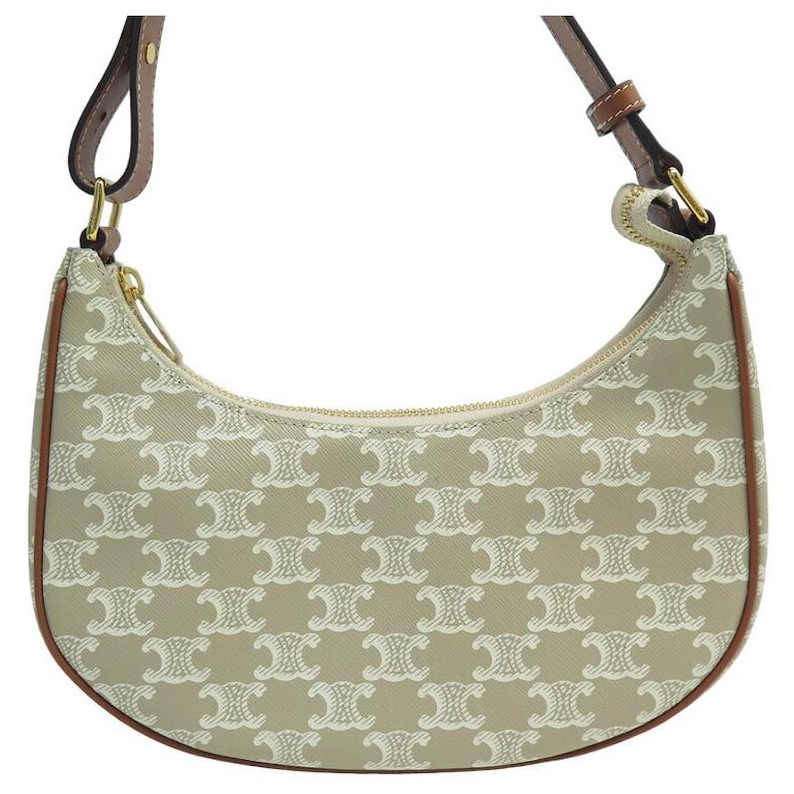 Céline NINE CELINE AVA HAND BAG IN BEIGE TRIOMPHE CANVAS 193952 Cloth ...