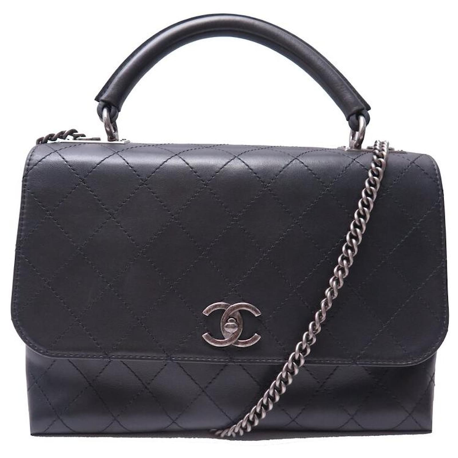 CHANEL URBAN LUXURY TOP HANDLE BAG TIMELESS BLACK SHOULDER STRAP ...