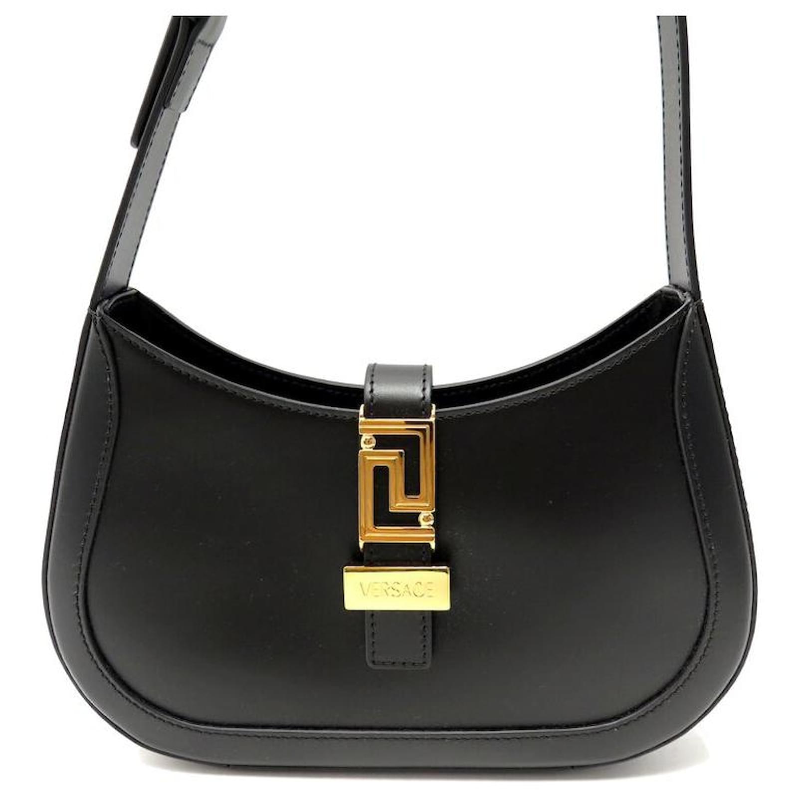 NEW VERSACE HOBO GRECA GODDESS 10131671A05134 HAND BAG PURSE Black ...