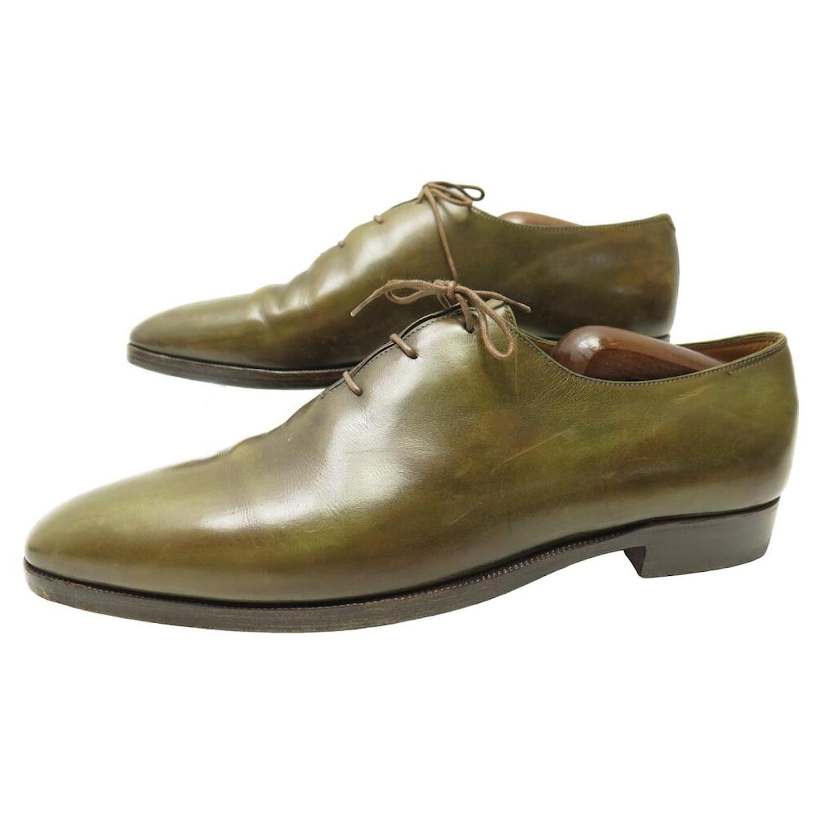 BERLUTI OLGA ONE CUT RICHELIEU 9 43 IN KHAKI PATINA LEATHER BERLUTI OLGA ONE CUT RICHELIEU 9 43 IN KHAKI PATINA LEATHER