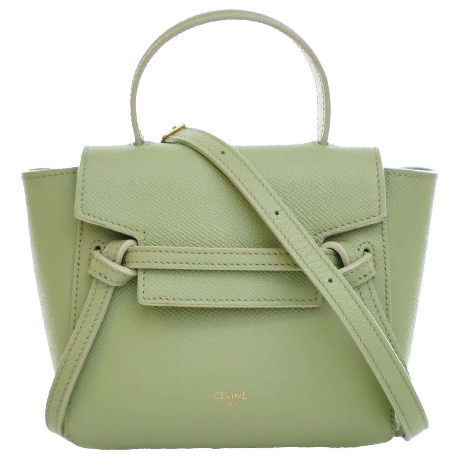 Céline Celine Green Pico Belt Bag Light green Leather Pony-style ...